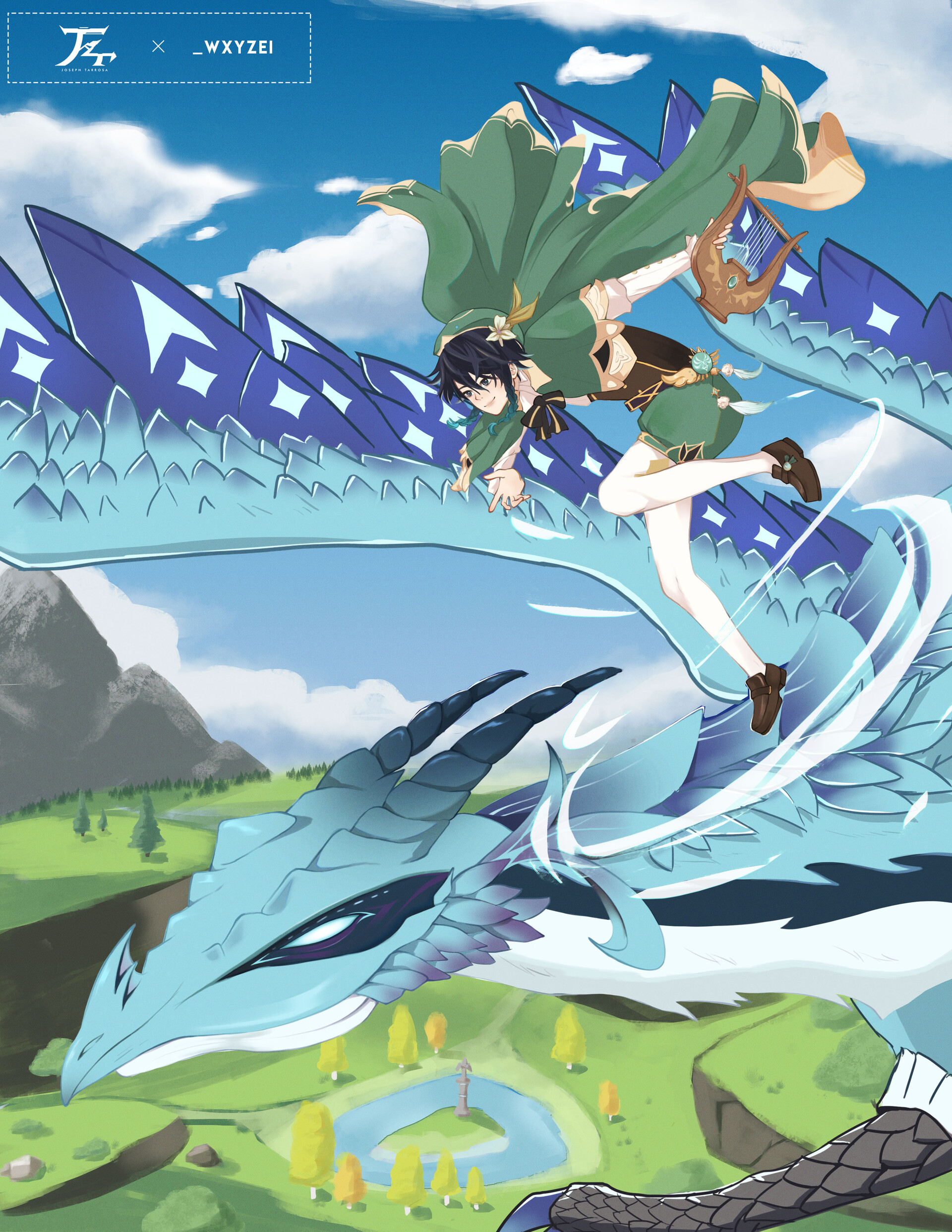 Joseph Tarrosa - [Art Collab] Venti and Dvalin