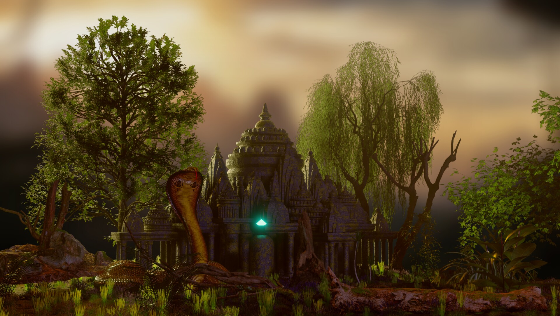 ArtStation - Naagin Snake in Ruined Forest