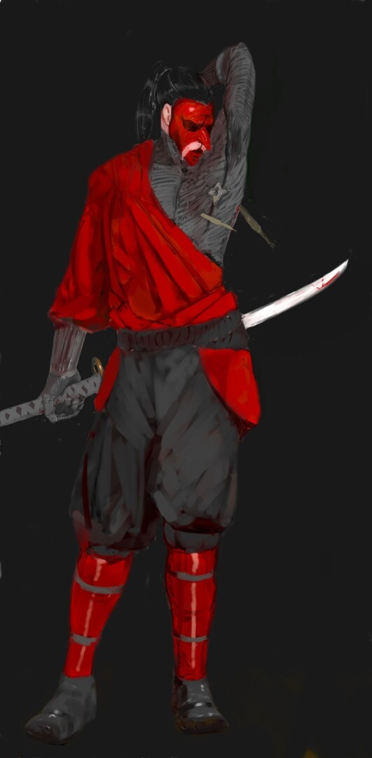 ArtStation - wounded samurai