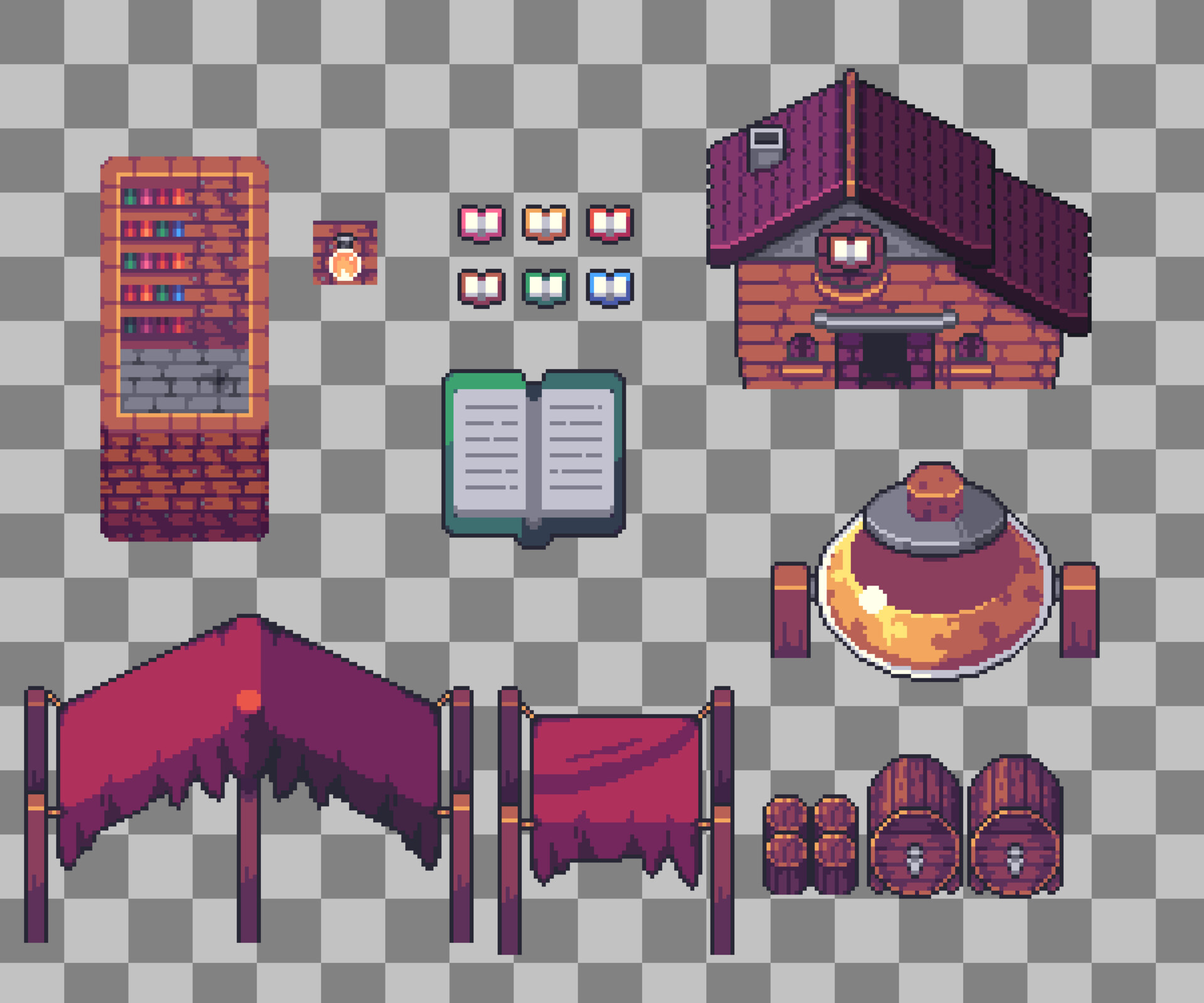 ArtStation - Objetos para aldea de bandidos de Cospida