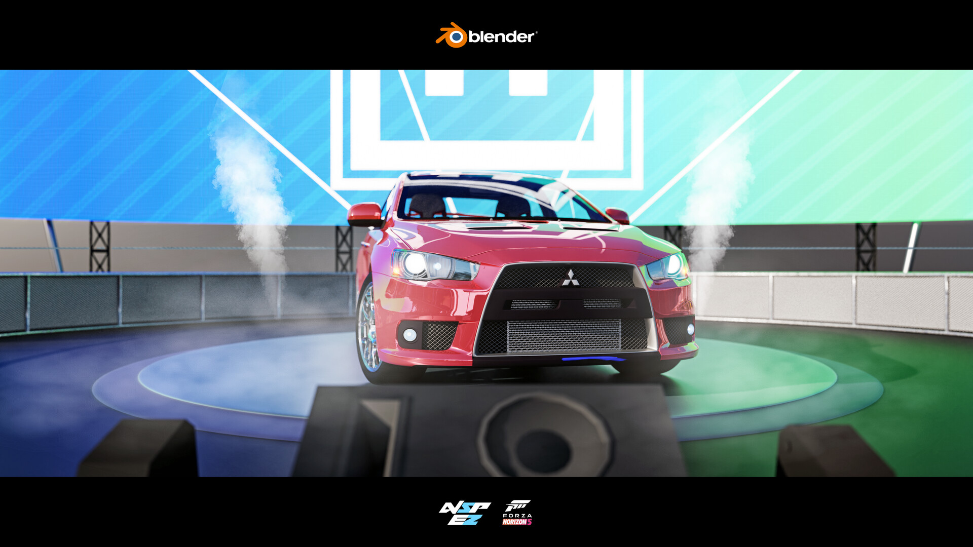 ArtStation - Forza Horizon 5 Loading screen setup in Blender