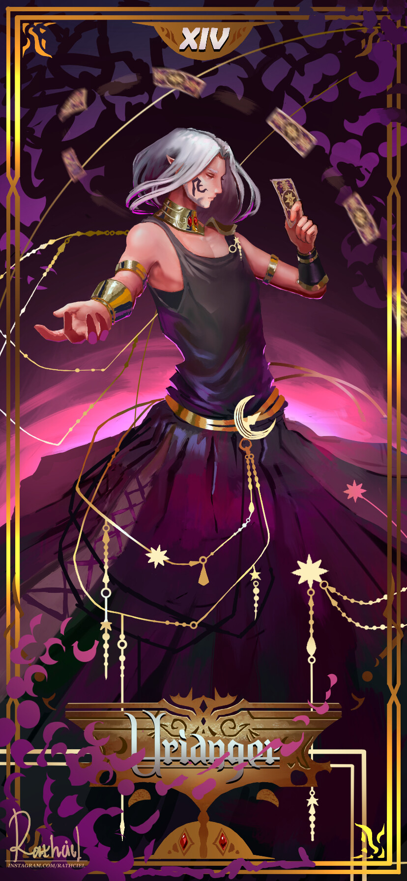 ArtStation - FFXIV Tarot card Urianger commission