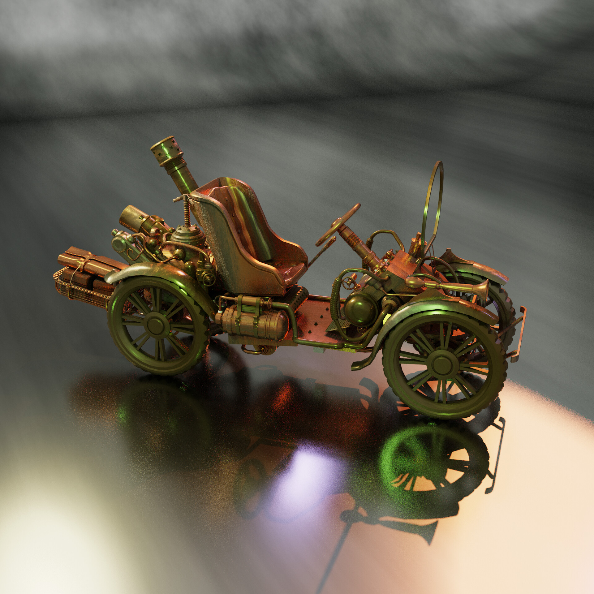 ArtStation - diesel punk brass machine