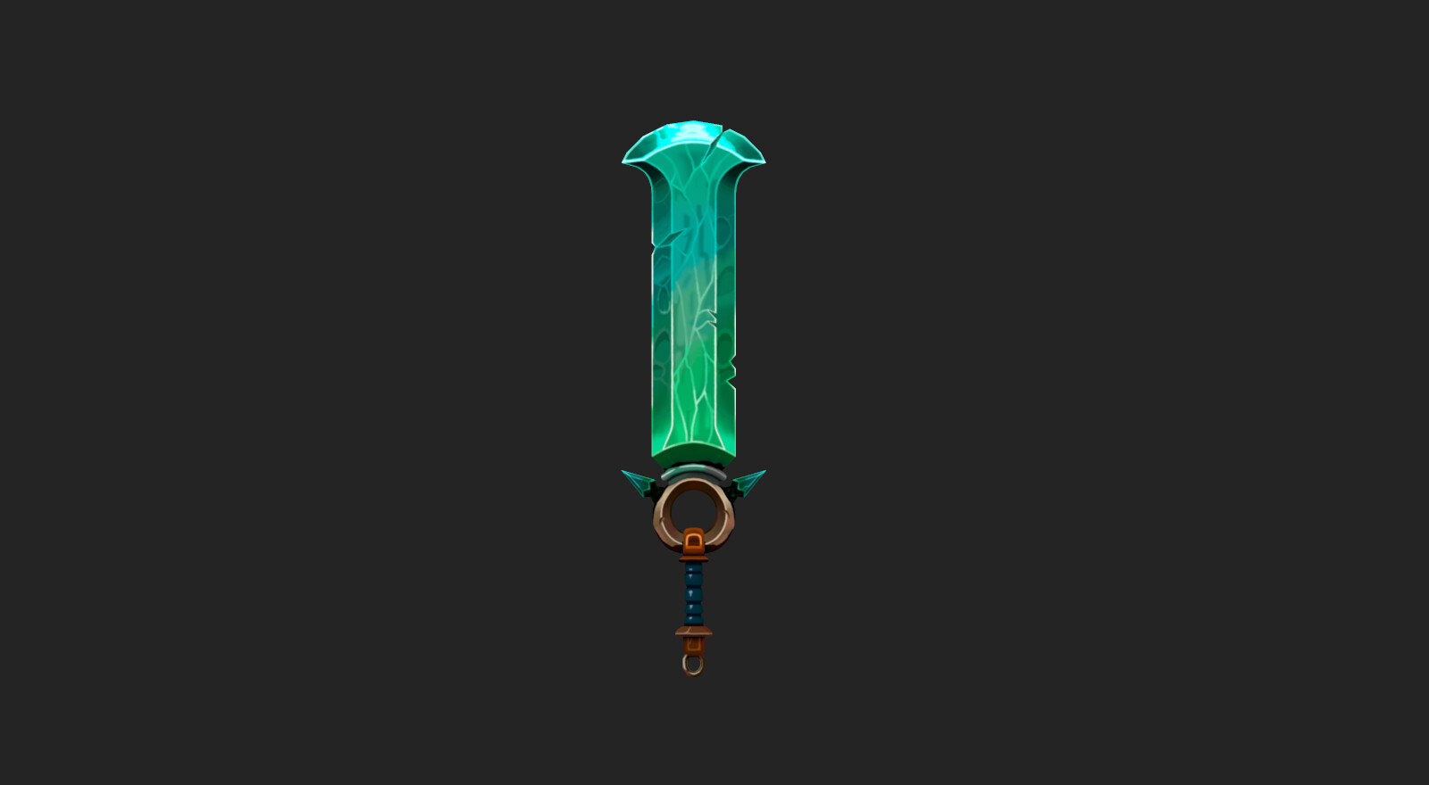 Theodor W Jensen - Hand-painted emerald sword