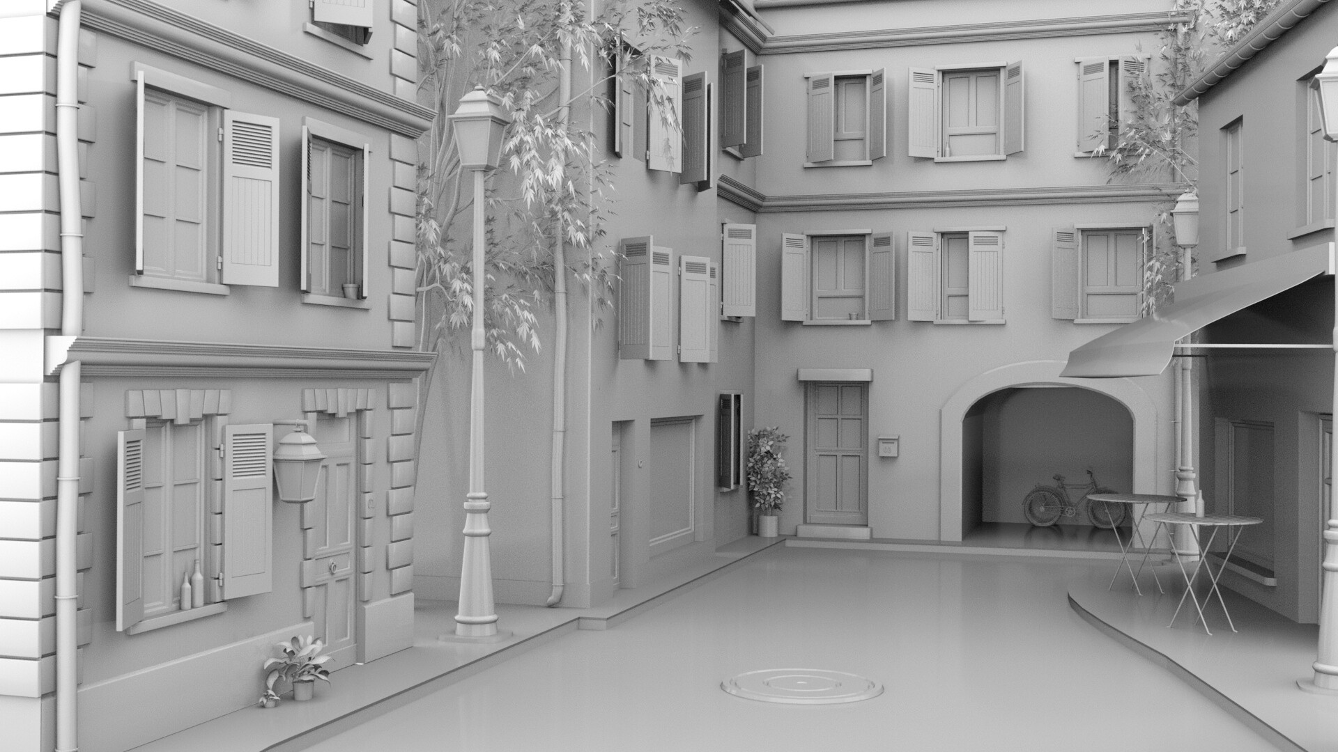 ArtStation - Alley street - Modeling Project