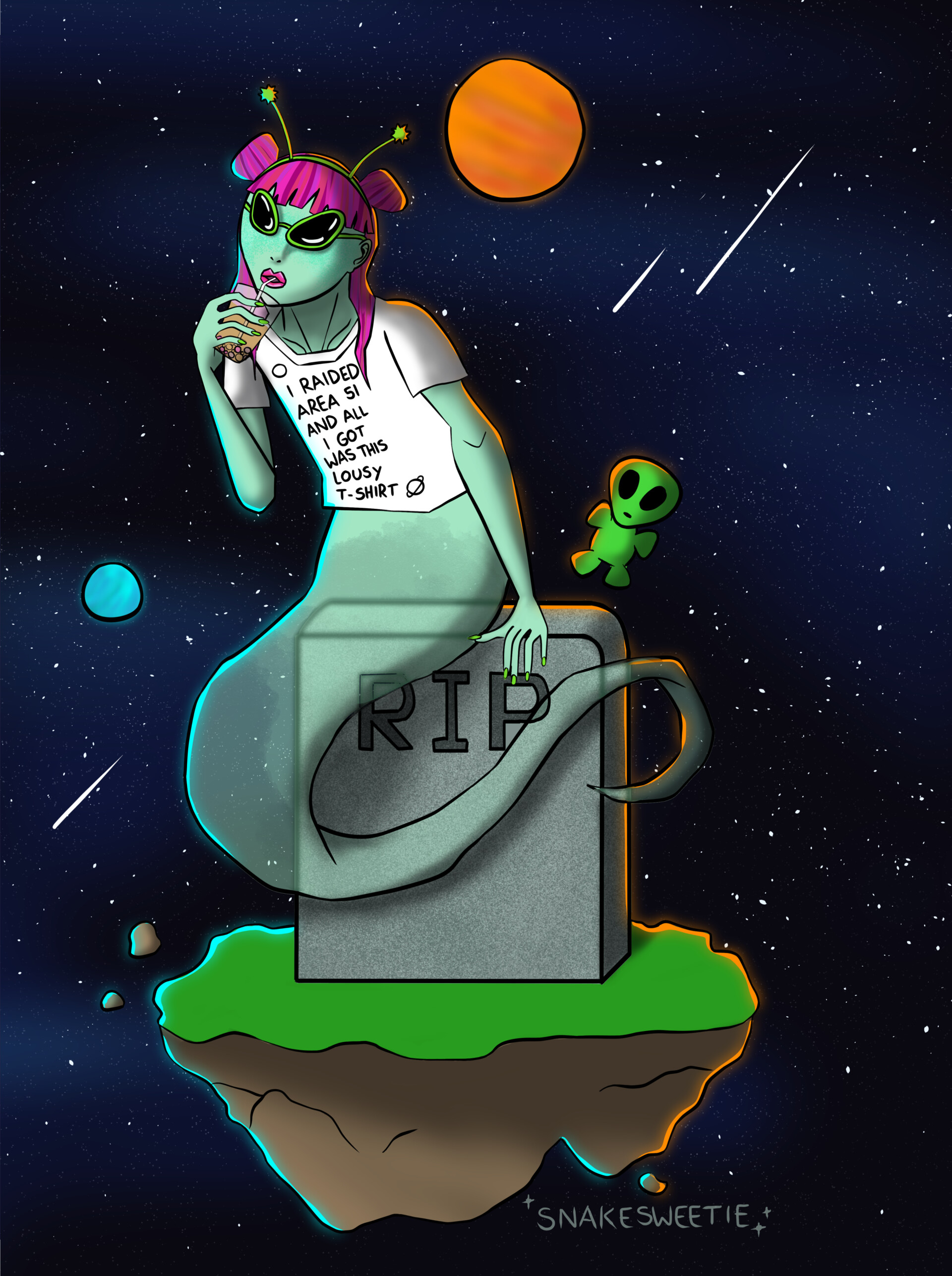 ArtStation - Alien Ghost - Random Monster Girl Challenge