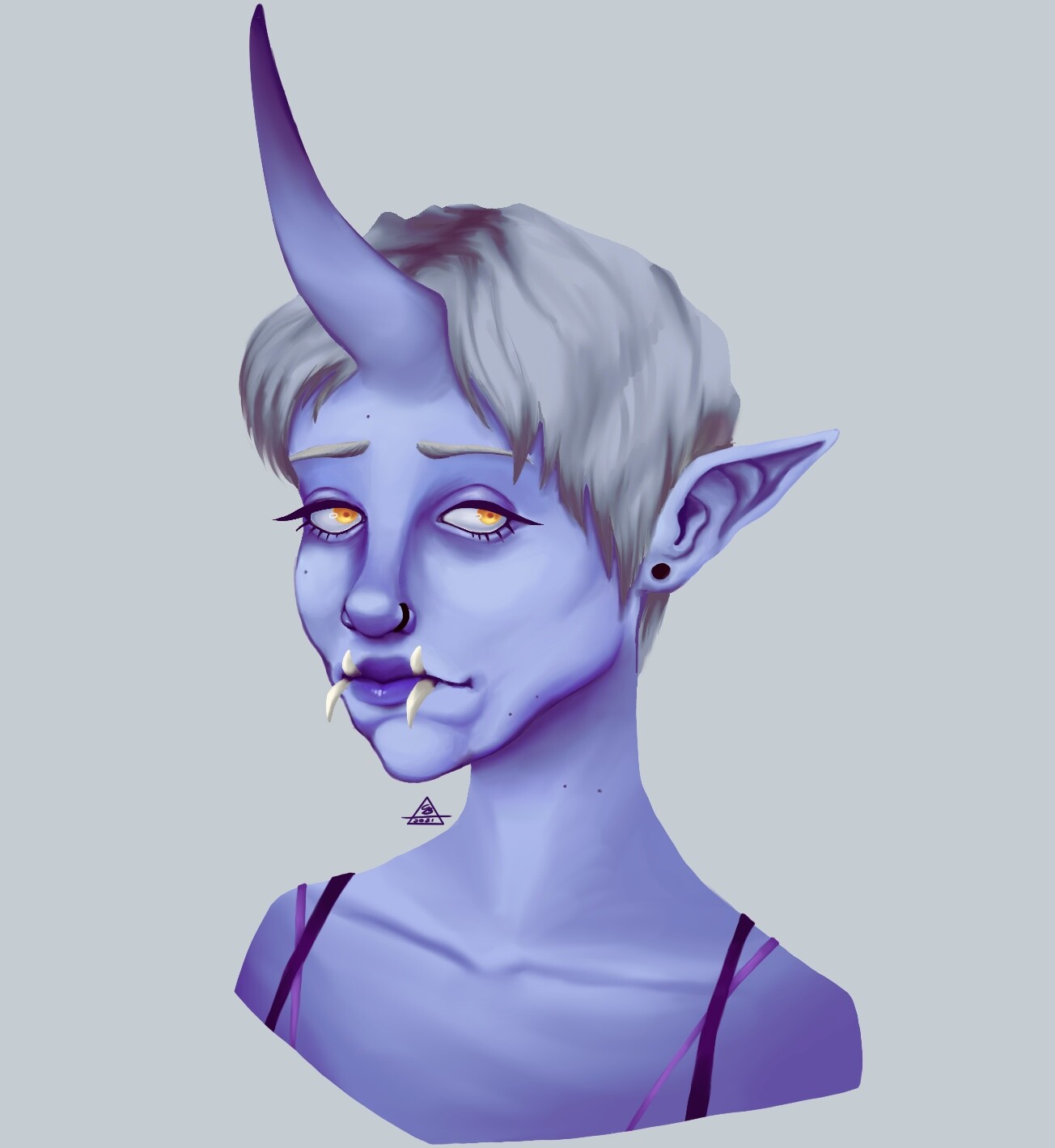 ArtStation - Blue Oni Portrait