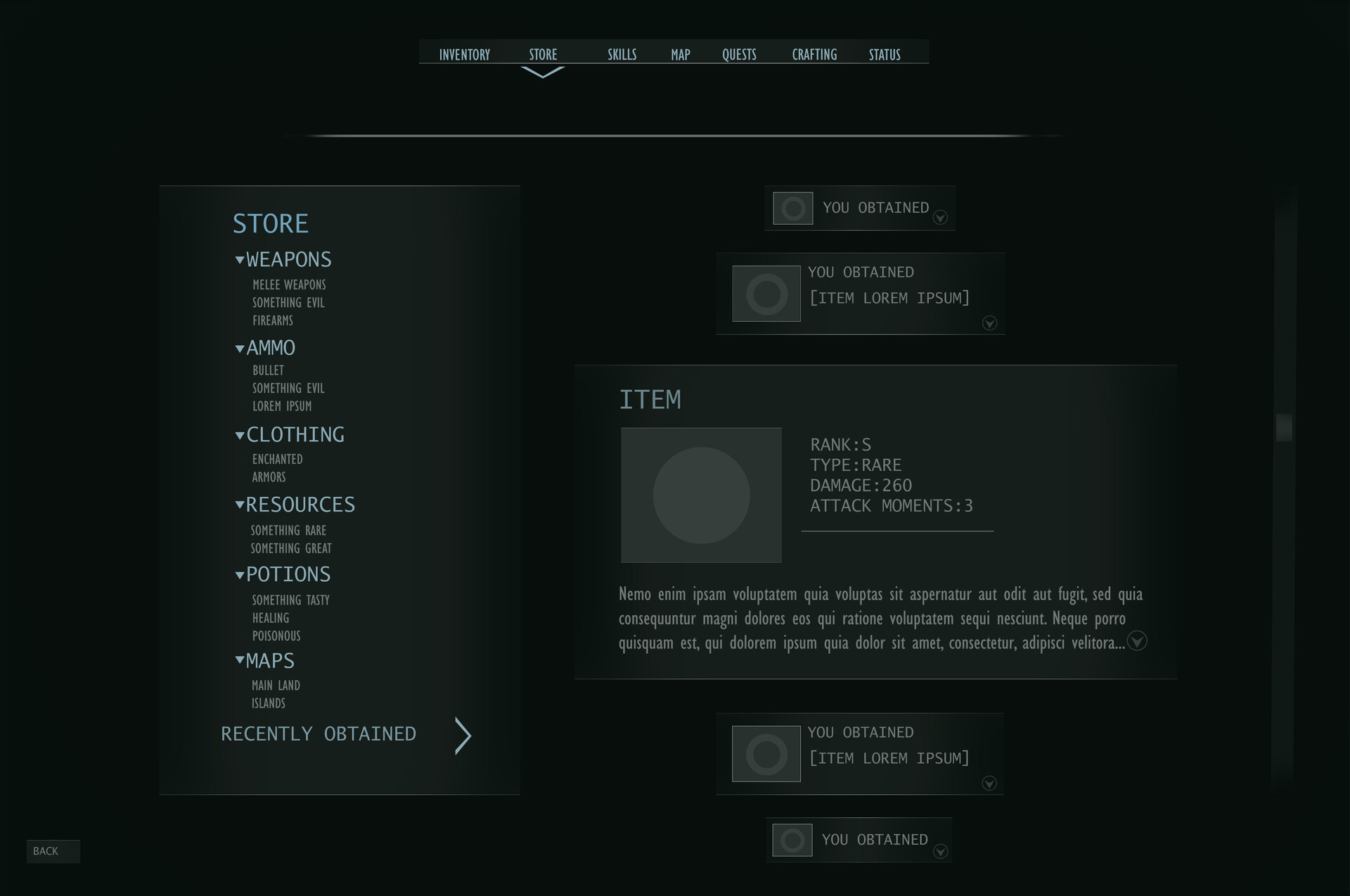 ArtStation - Inventory - UI