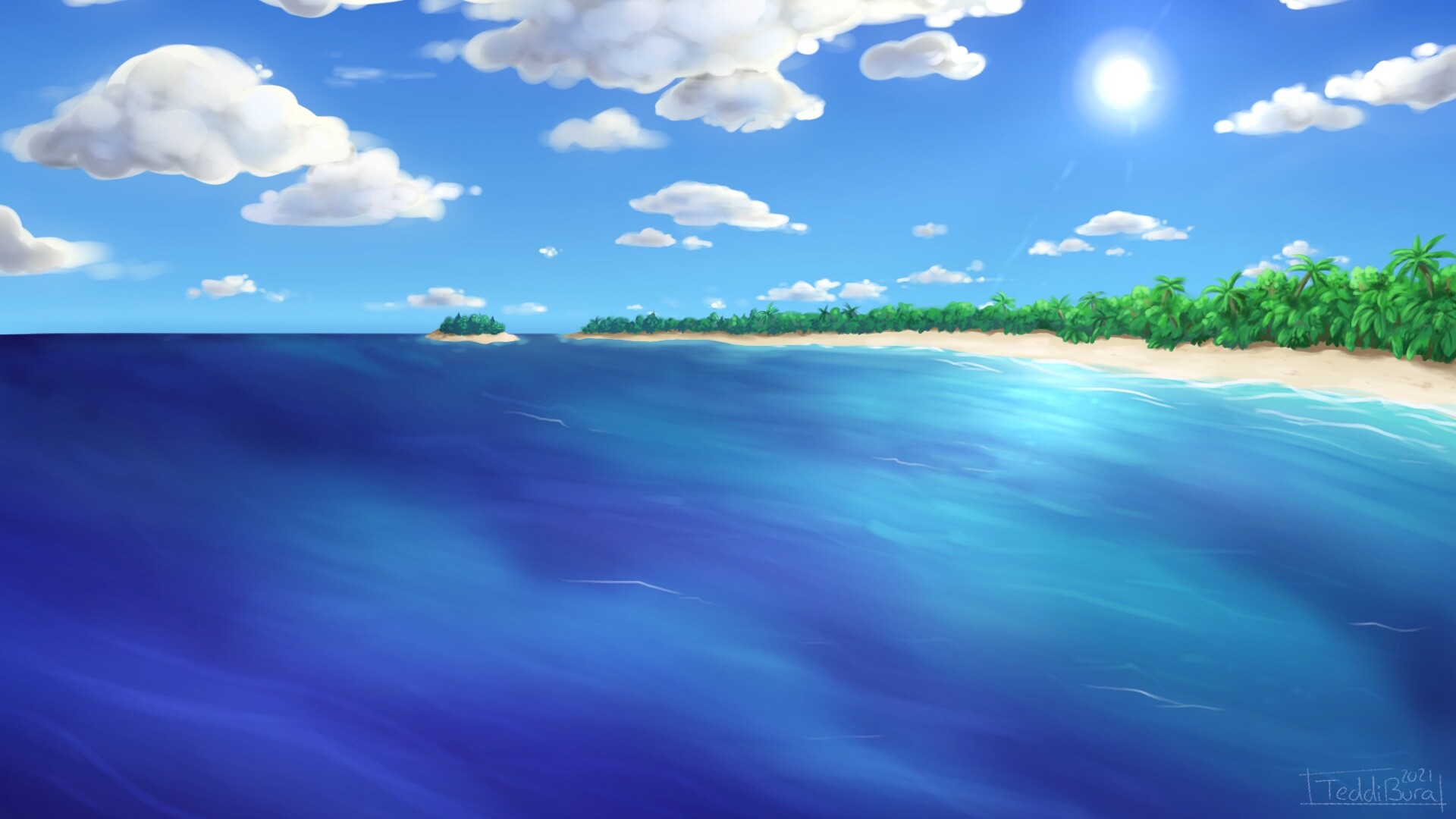 ArtStation - Beach VN background