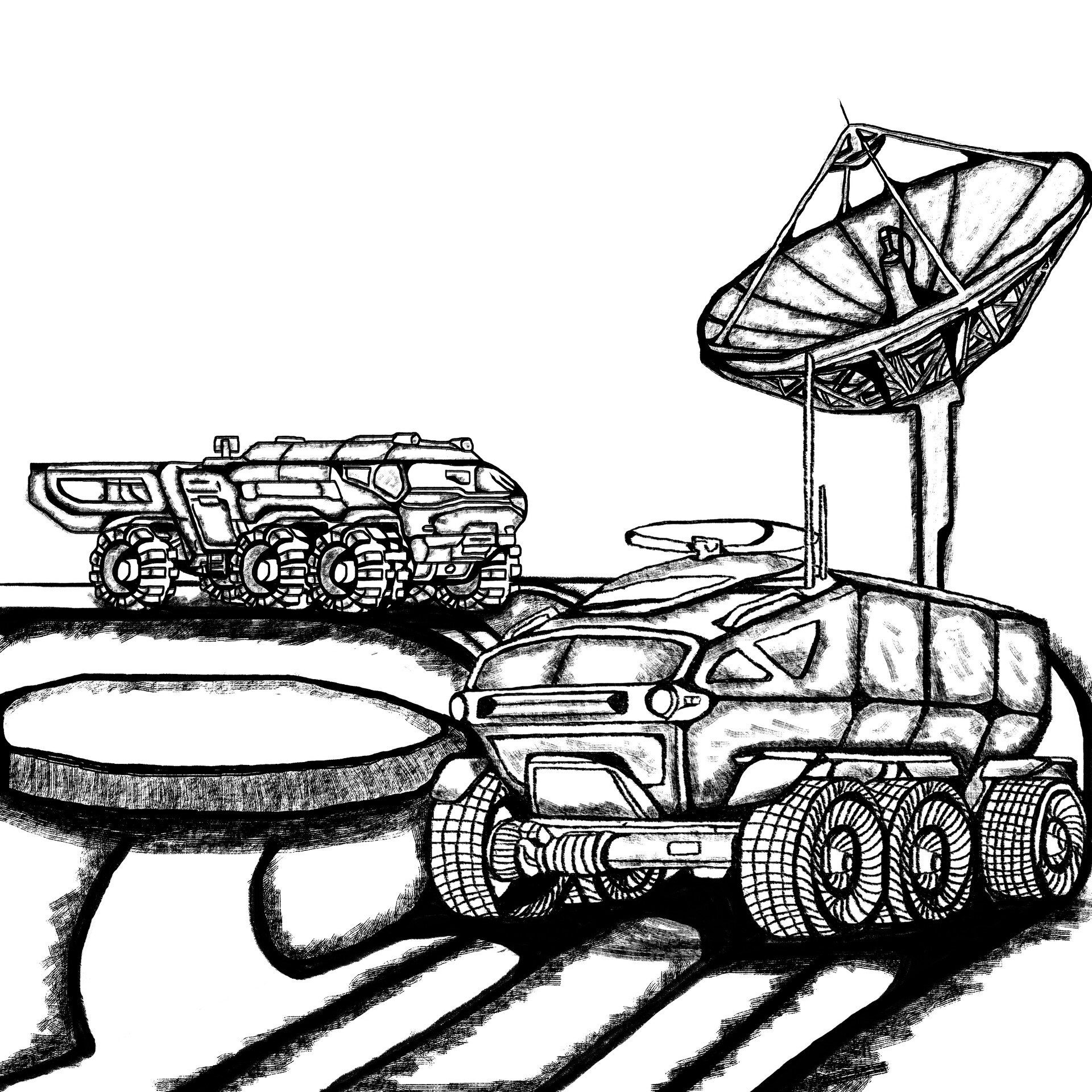 ArtStation - Moon Base Sketch