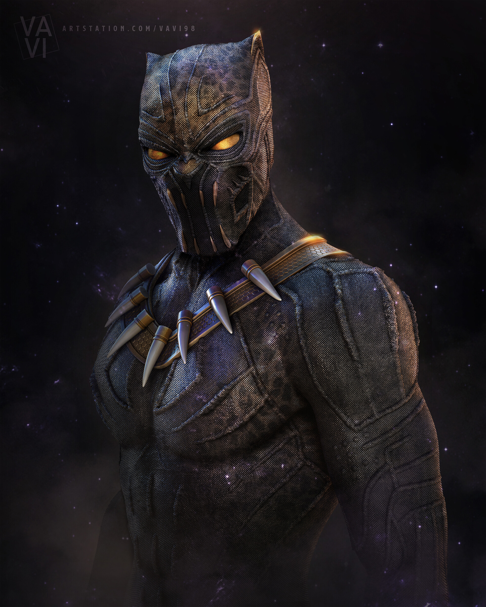 how to draw gold black panther