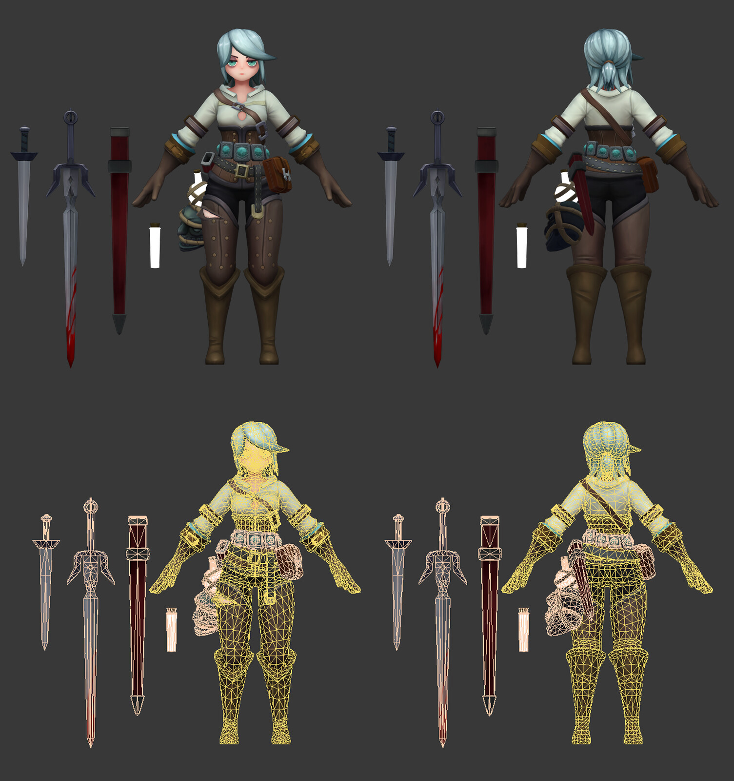 dong ju kim - Bake Handpainted The Witcher 3 - Ciri Fan art