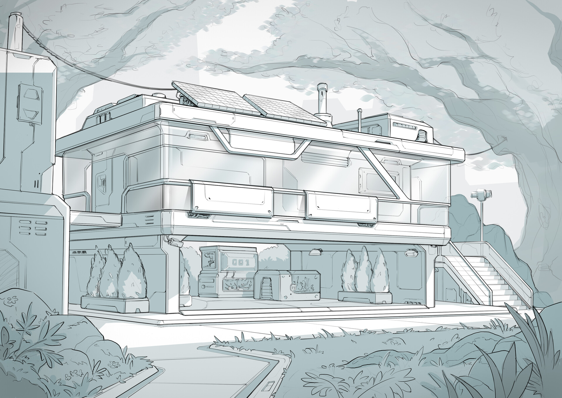 Futuristic Laboratory Exterior