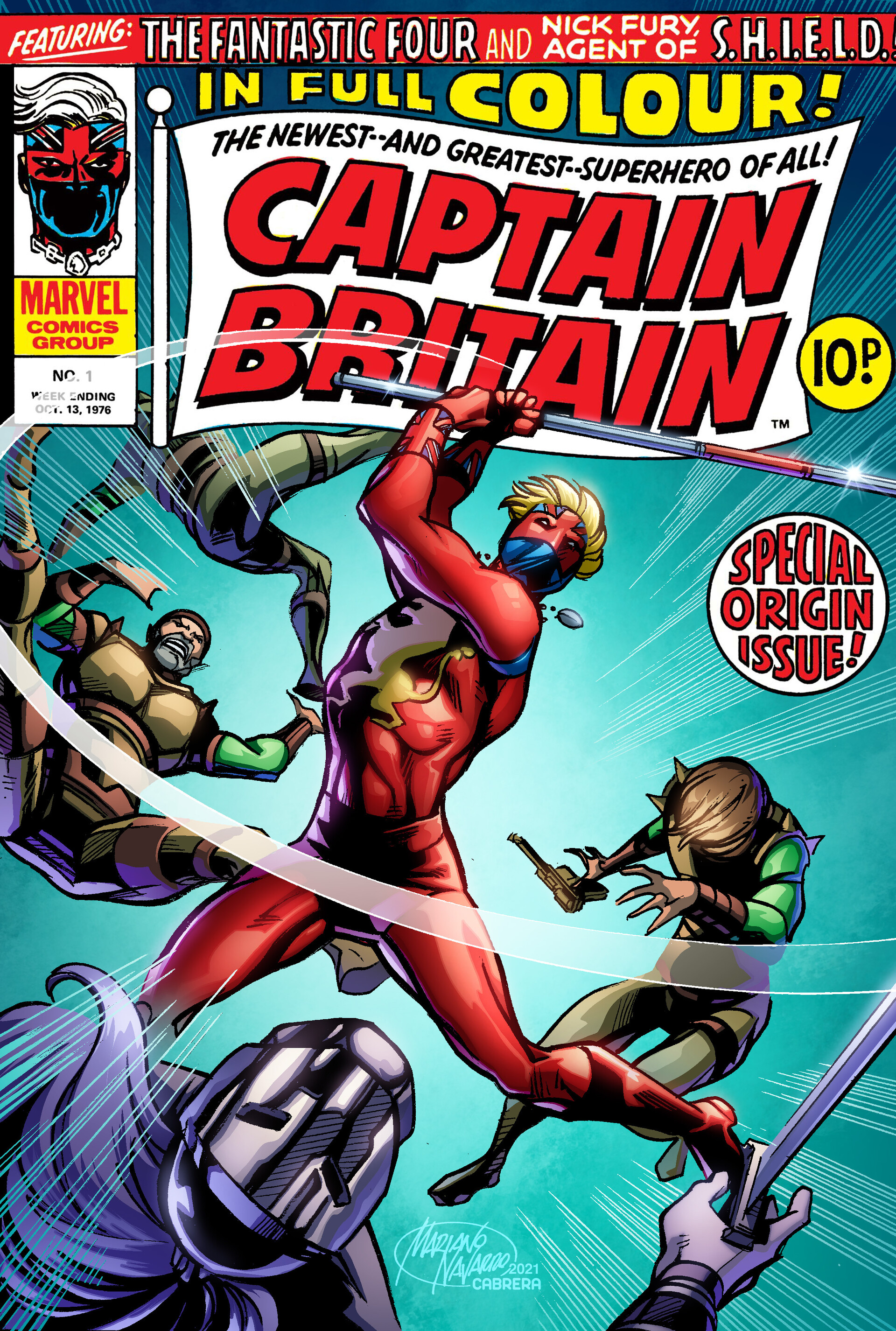 Hernan Cabrera - Cómic cover remake - Capitan Britain anniversary
