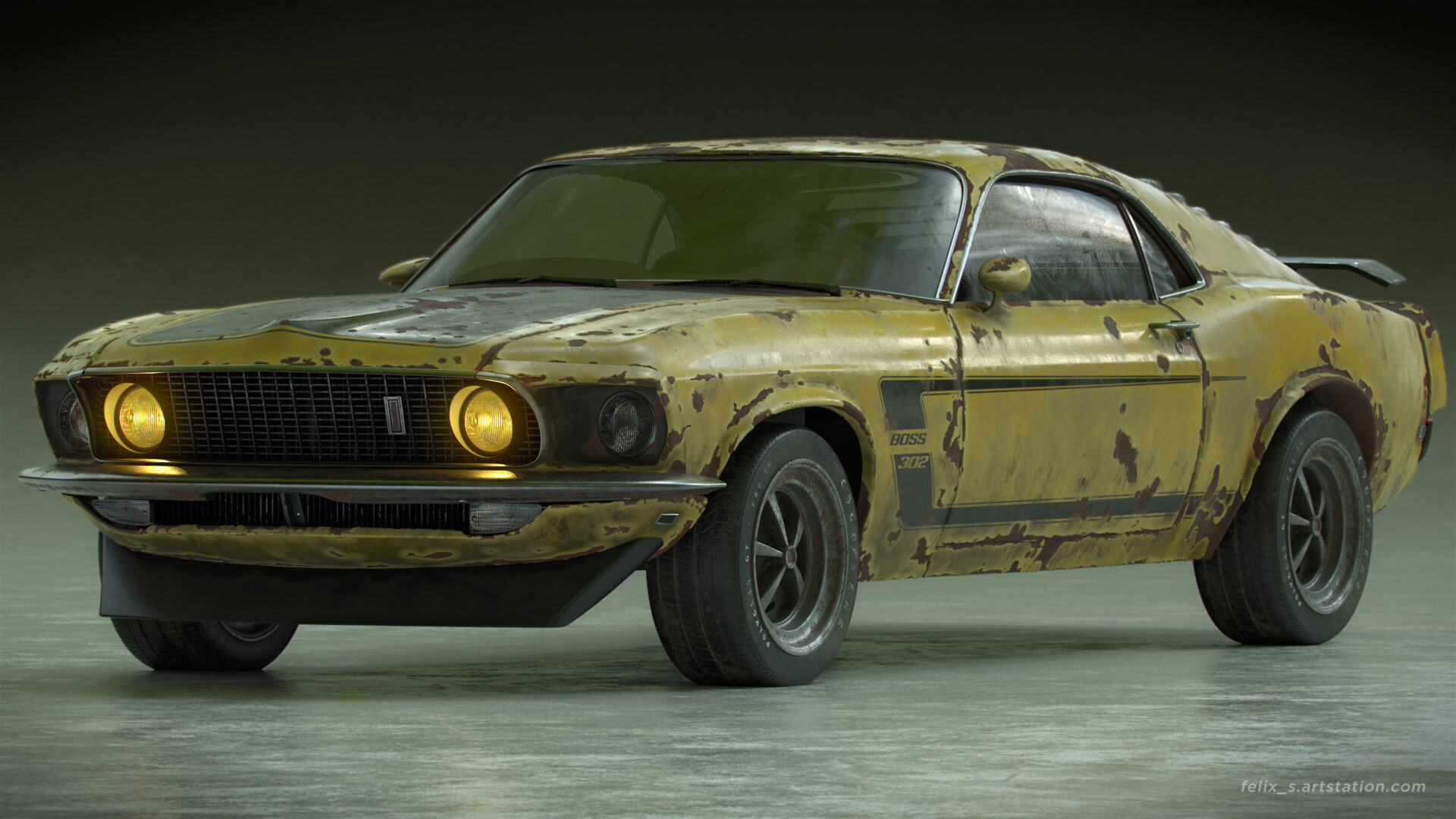 ArtStation - Ford Mustang Boss 302