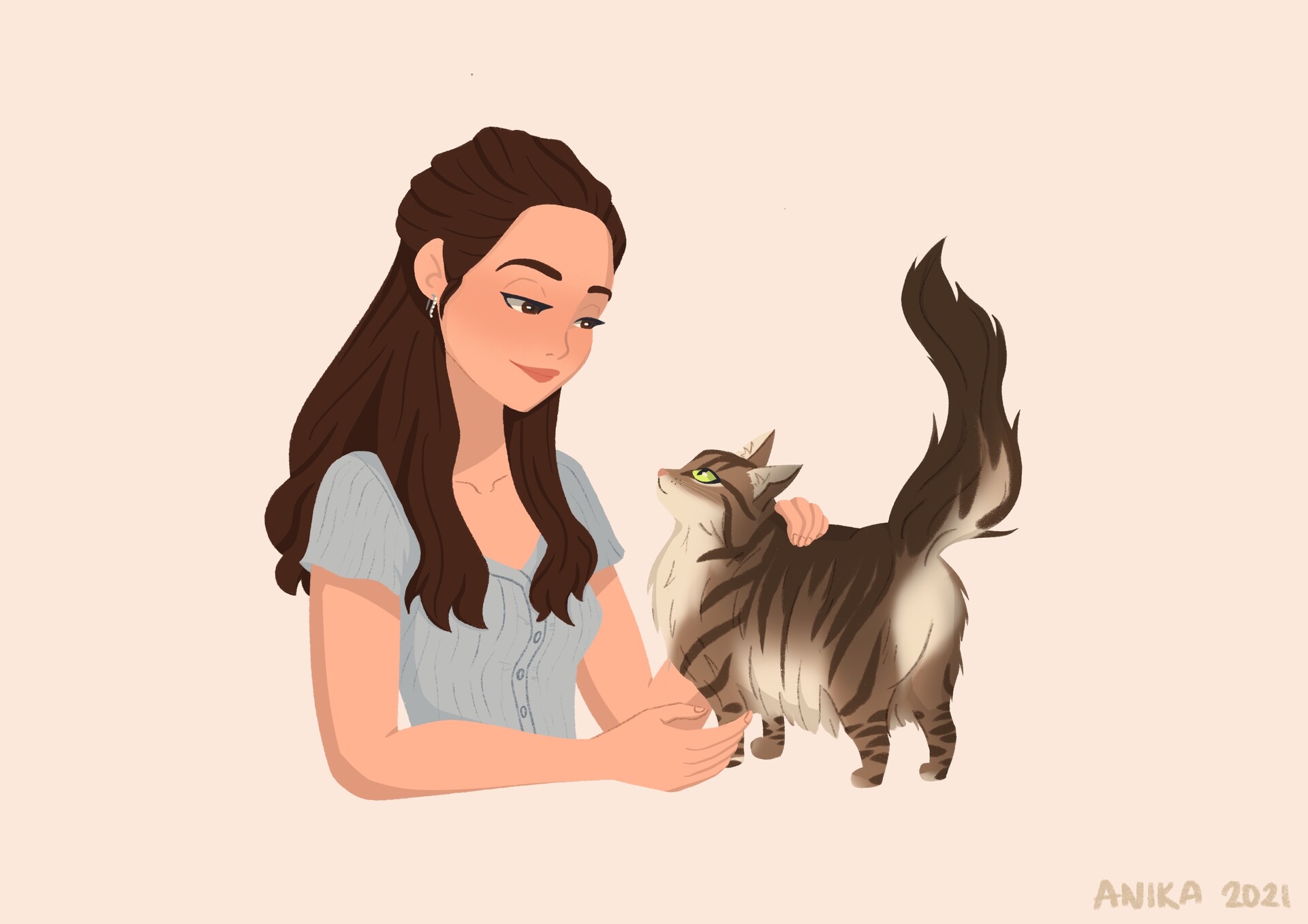 ArtStation - Cat and Owner Commission