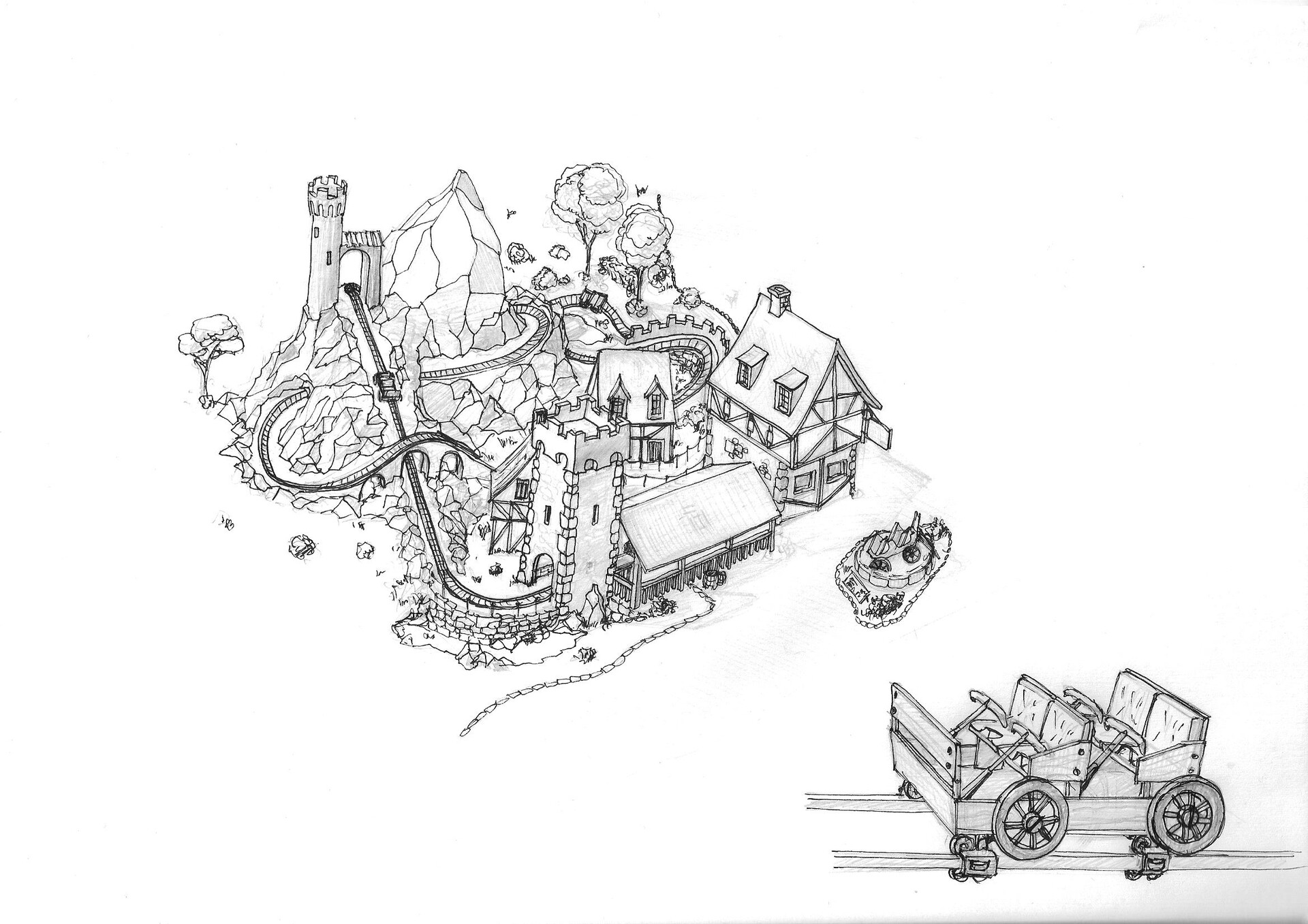 ArtStation - Castle Roller Coaster