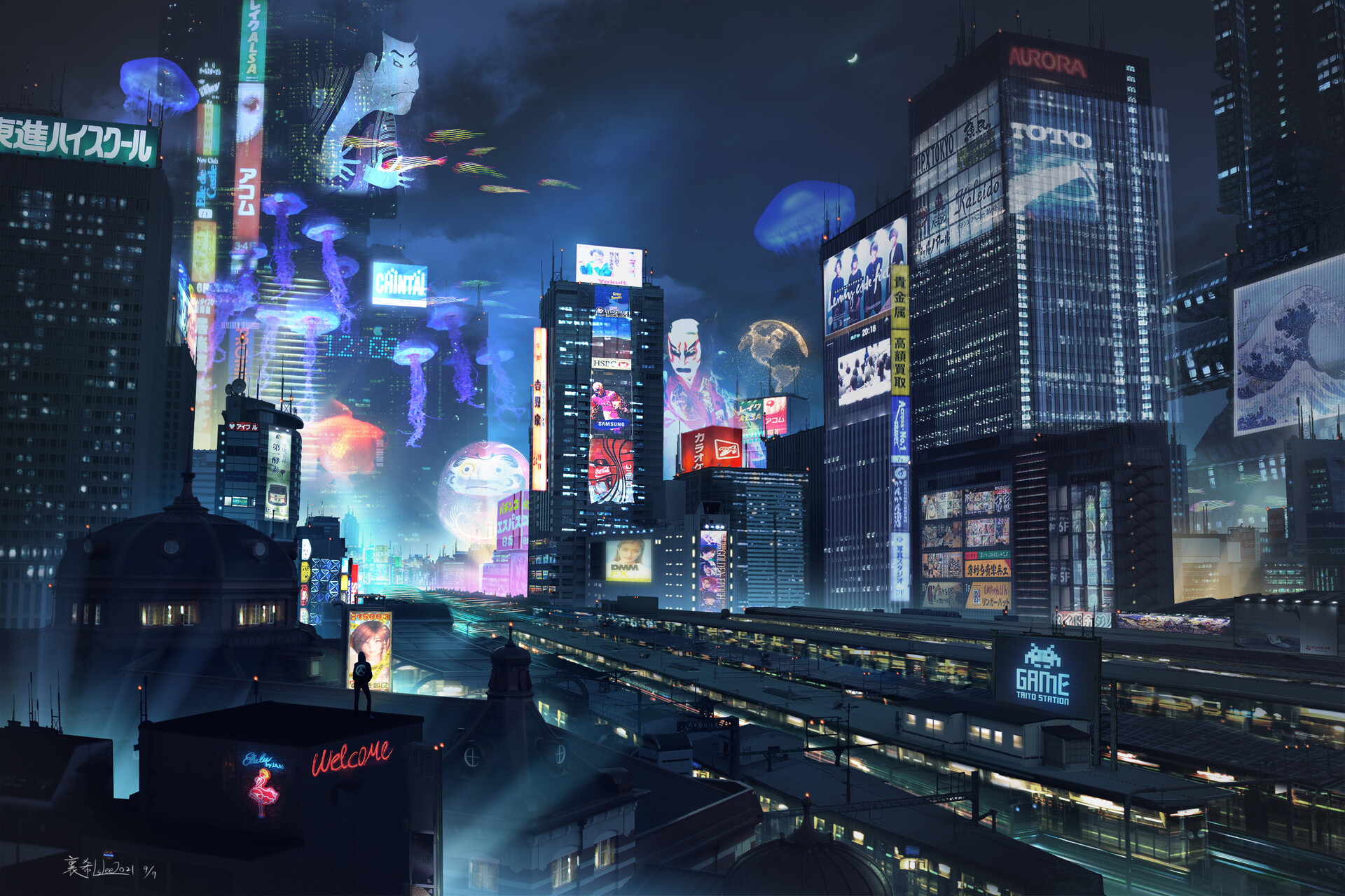 ArtStation - Sci-fi city night