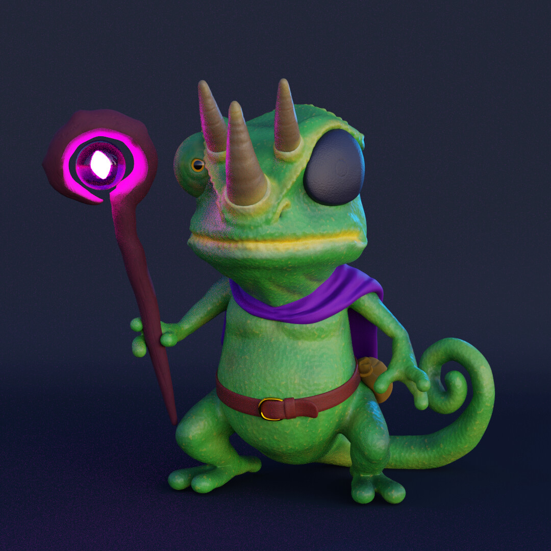 ArtStation - Chameleon Lizardfolk Warlock