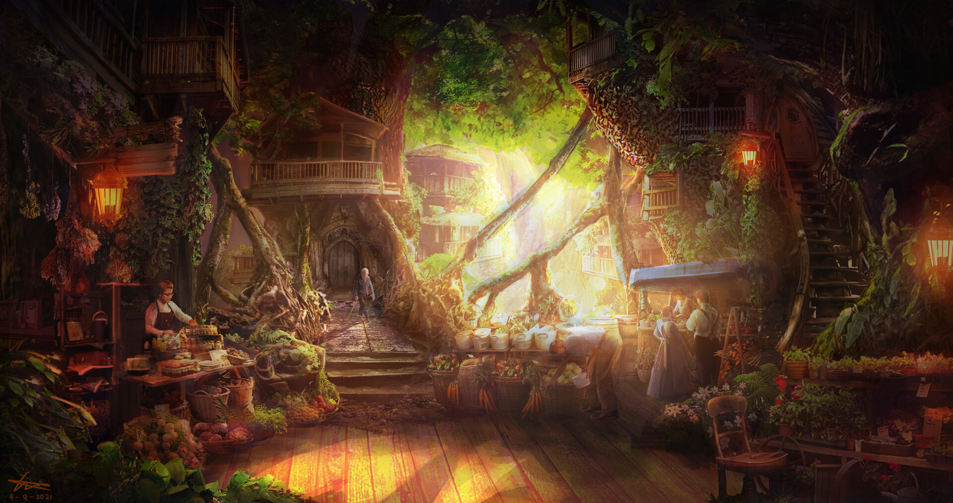 ArtStation - Treetop Village Marketplace
