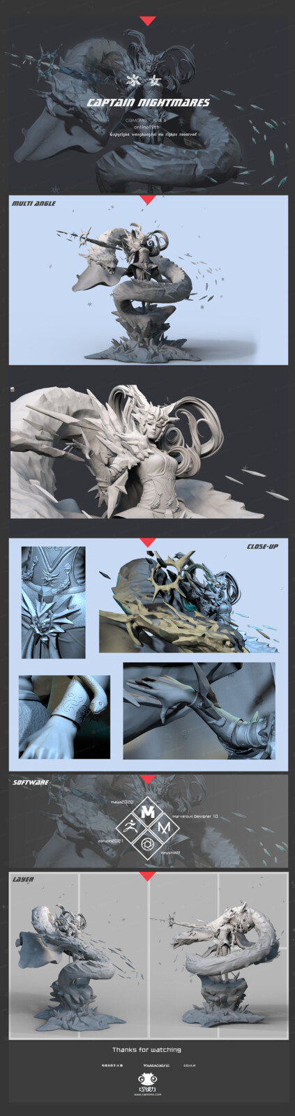 巧课力 CGmomo - 王鸿飞-ZB雕刻-临摹作品《冰女》