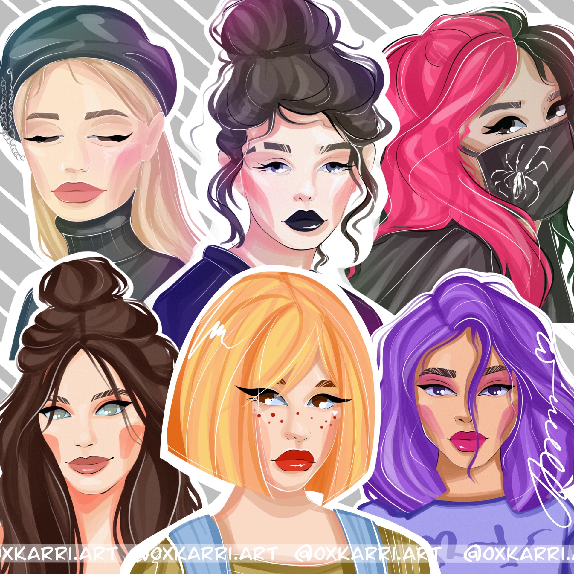 ArtStation - Flat portraits