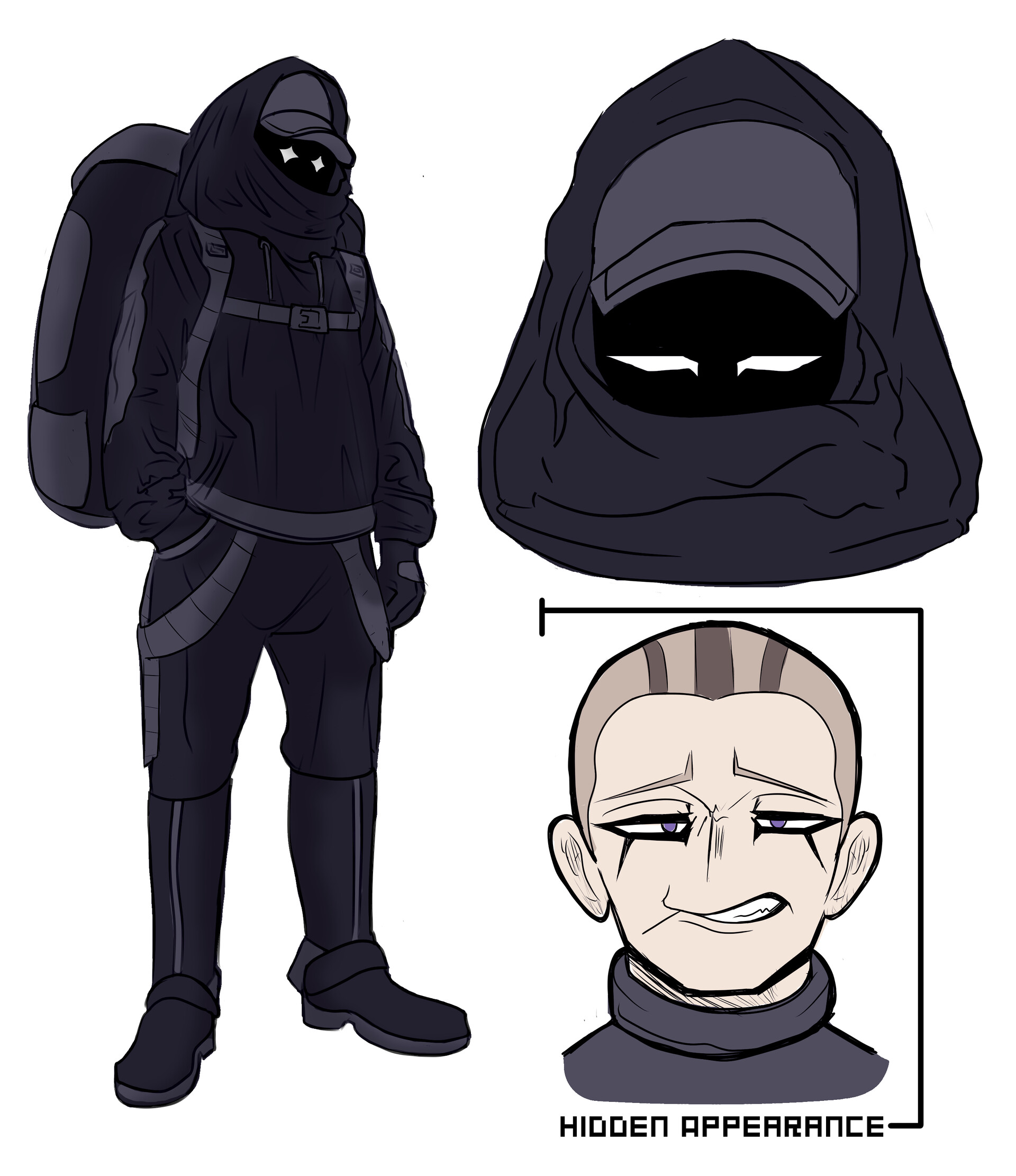 how to draw hooded figure