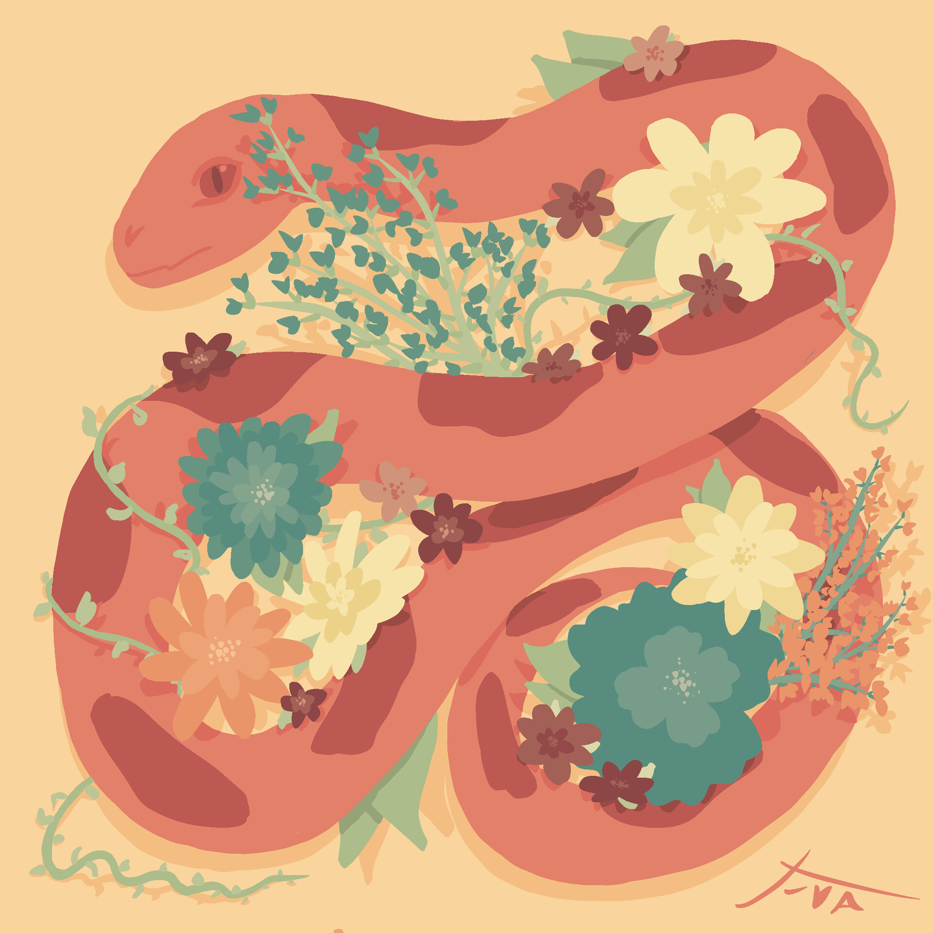 ArtStation - Floral Snake