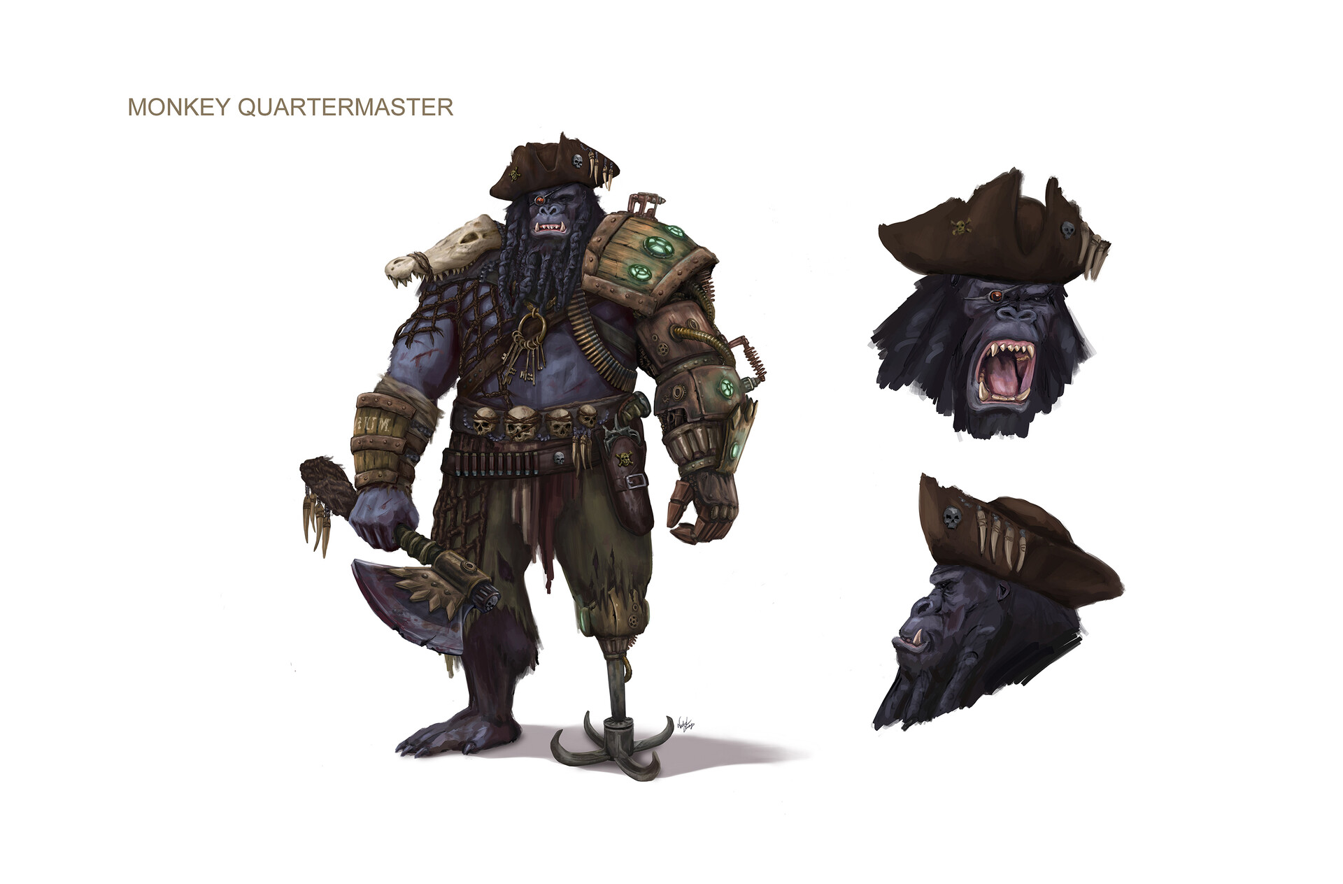 Nadia Luongo - Monkey Quartermaster - Character Design