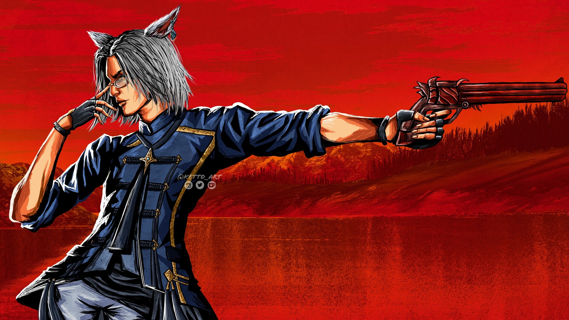 ArtStation - Red Dead Redemption x FF14 Character Commission