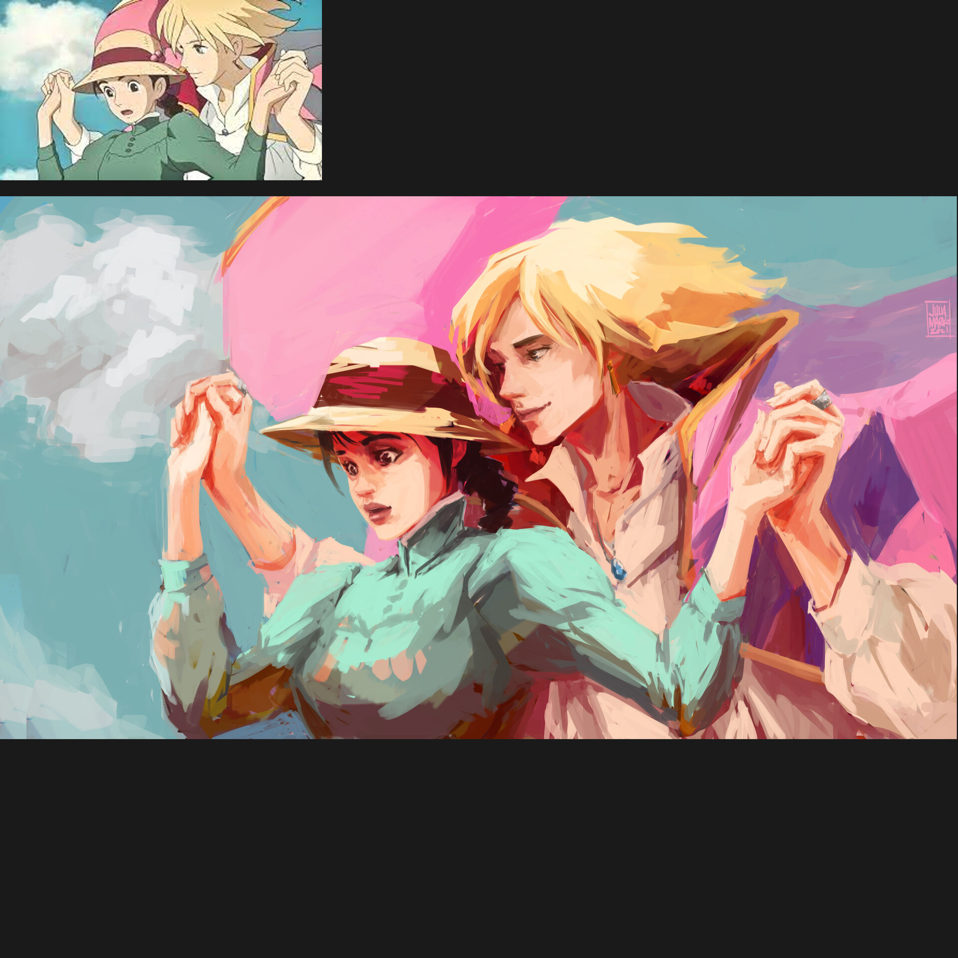 ArtStation - howl's moving castle paint study