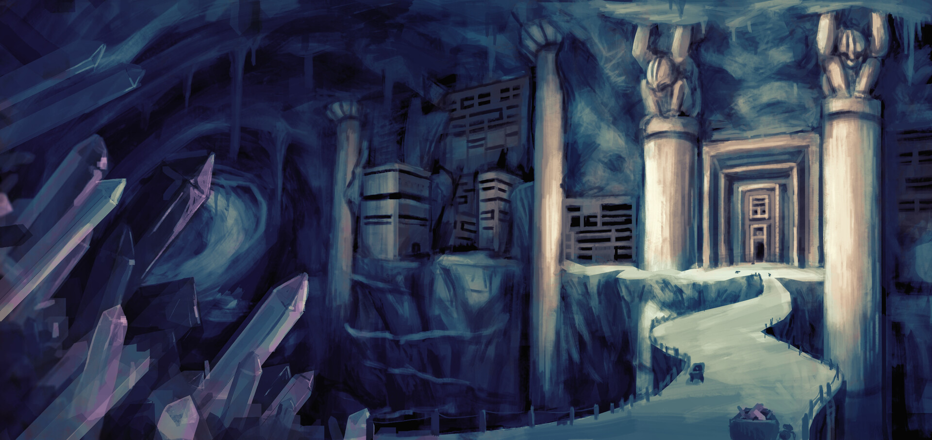 ArtStation - Concept- Dwarf Inspired sci-fi Cavern