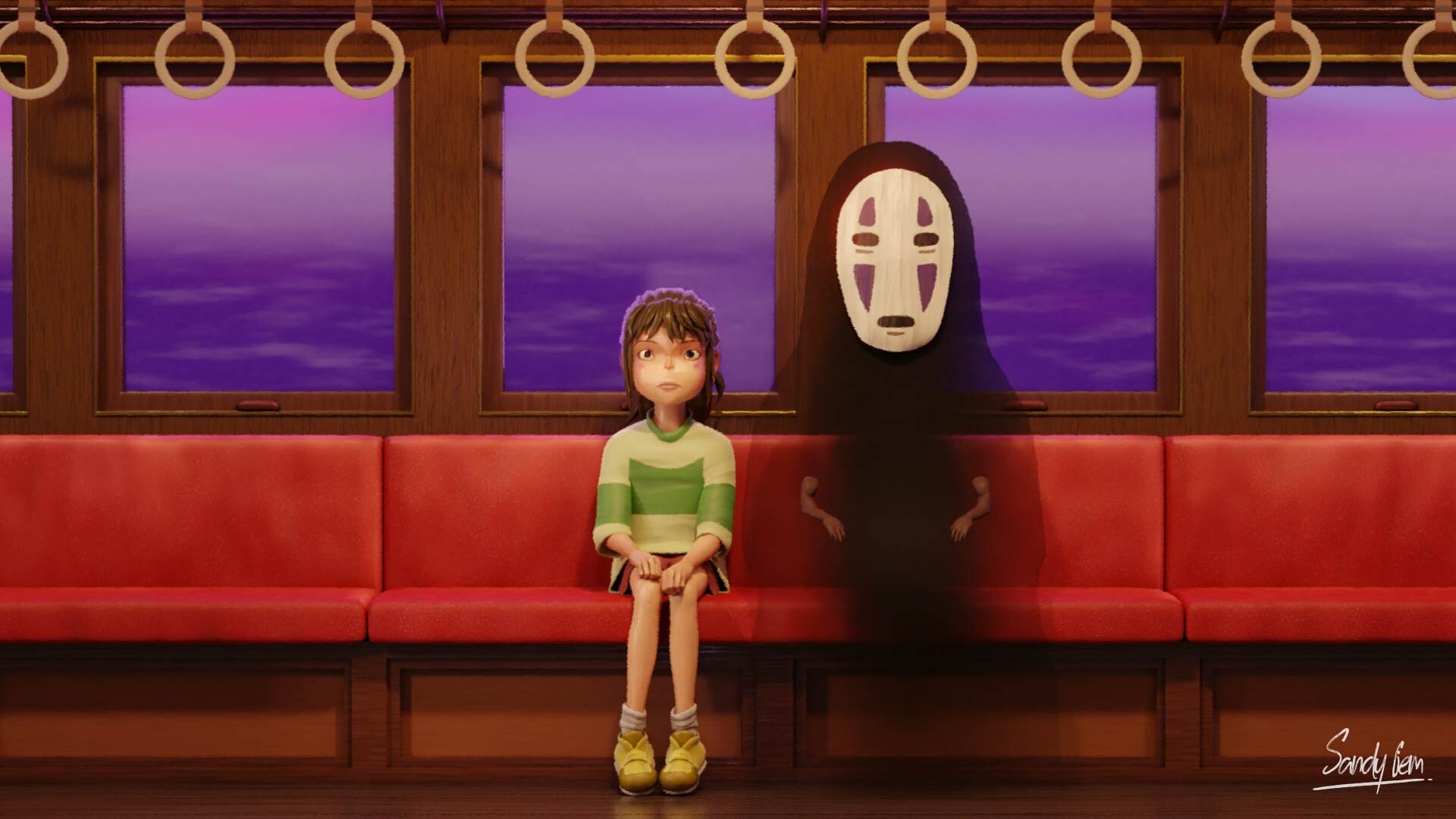 Ducklyarts - Spirited Away - Train scene