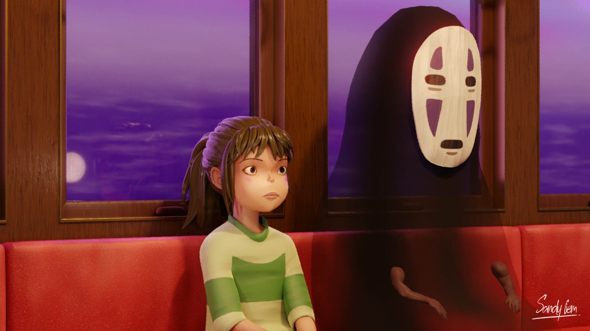 Ducklyarts - Spirited Away - Train scene