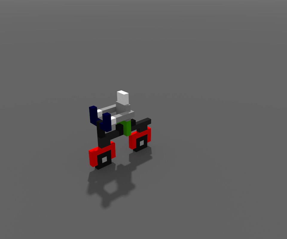 ArtStation - 3D pixel car bike and rocket