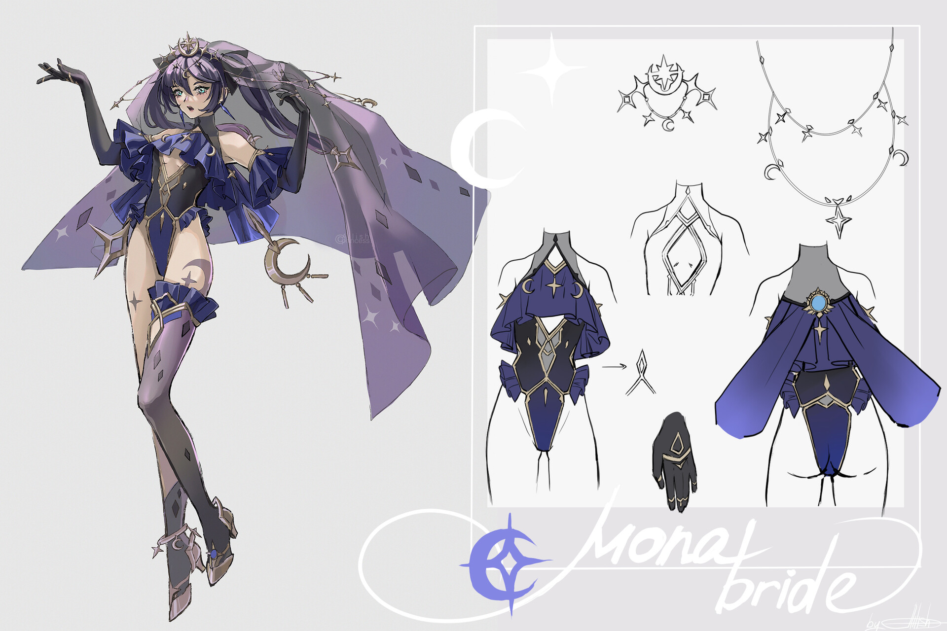 Ailish - Сoncept art - Bride Mona - Genshin Impact