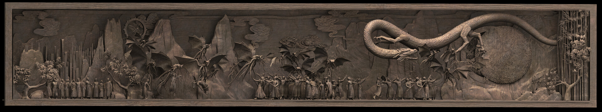 ArtStation - Ta Lo Carved Mural - Shang-Chi and the Legend of the 10 Rings