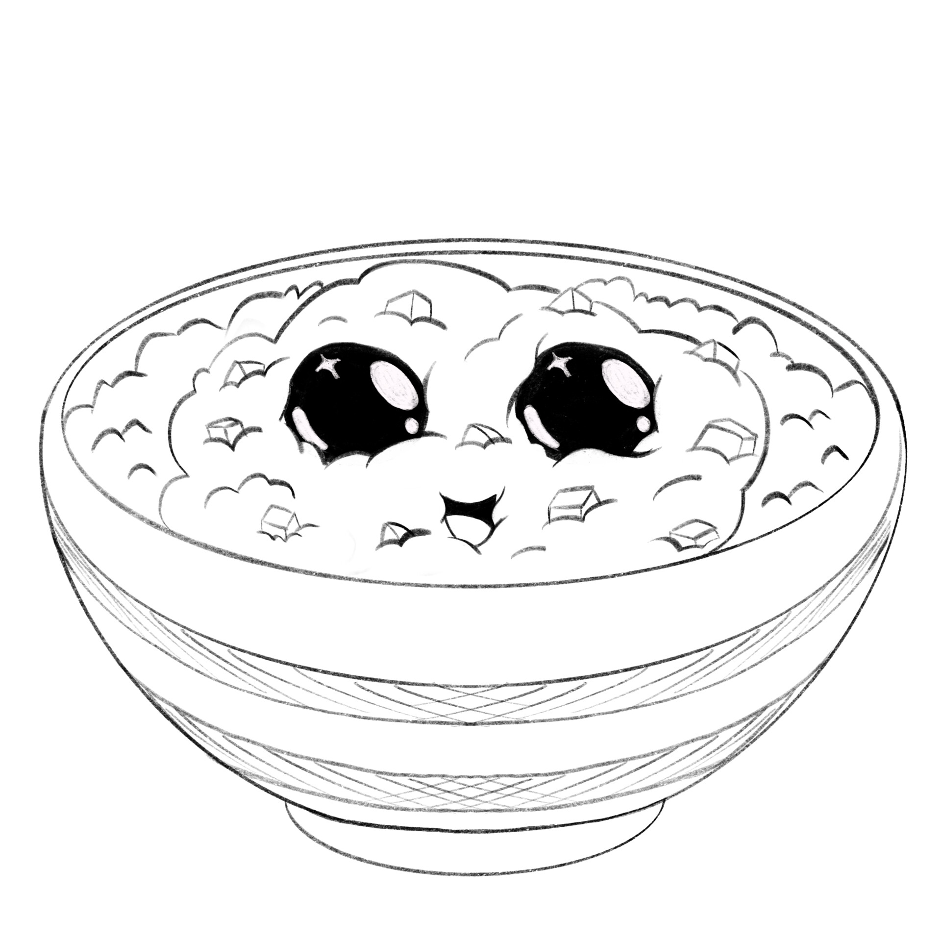 bowl of rice coloring page