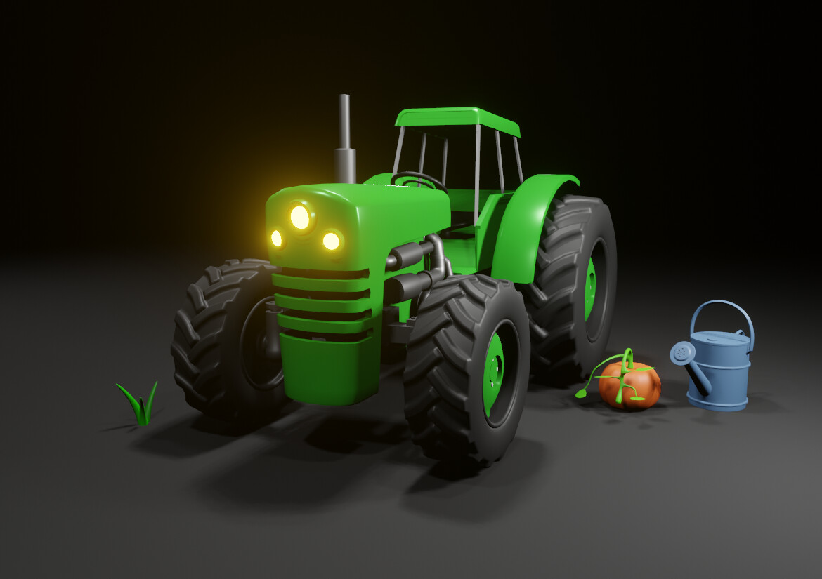 ArtStation - low poly tractor