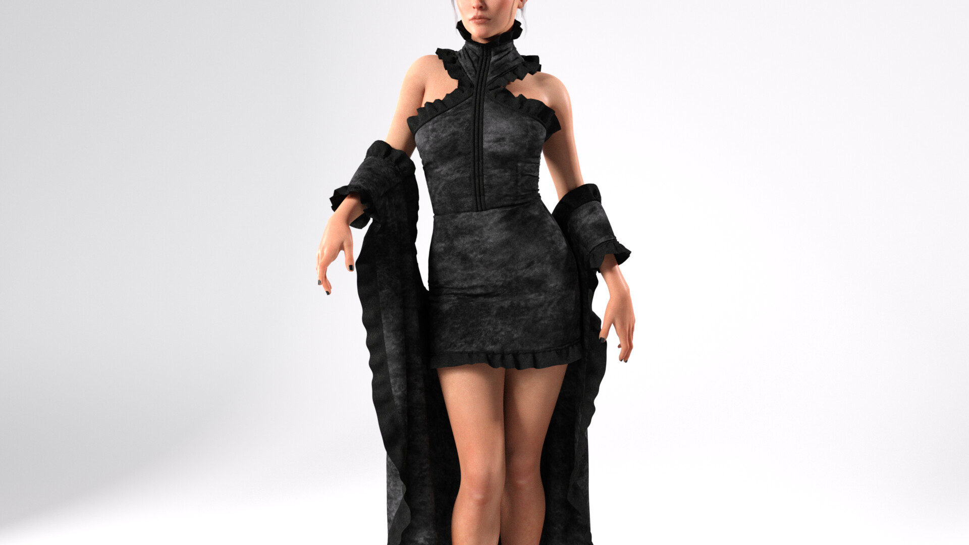 ArtStation - Wreathing Shadow dress 1