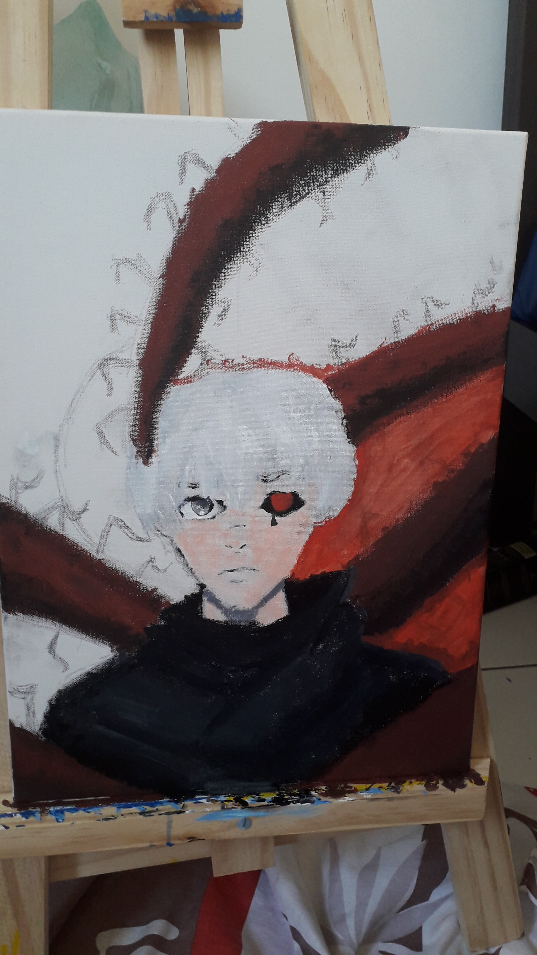 Yasmin Yuriko - Kabeki Ken - Tokyo Ghoul: My first traditional painting