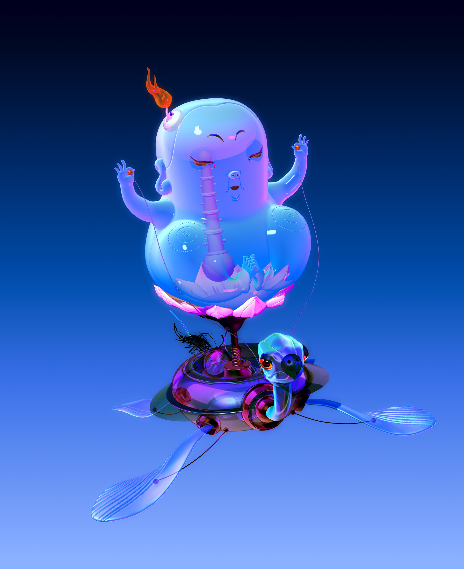 ArtStation - Translucent Buddha boy