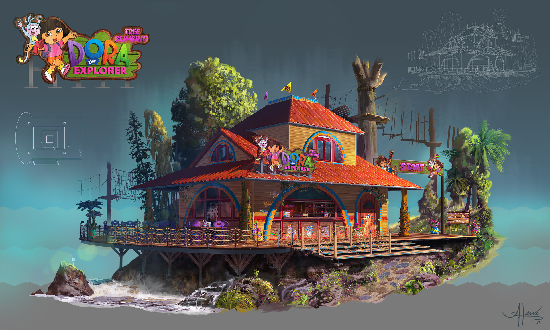 ArtStation - Dora the Explorer - Tree Climbing