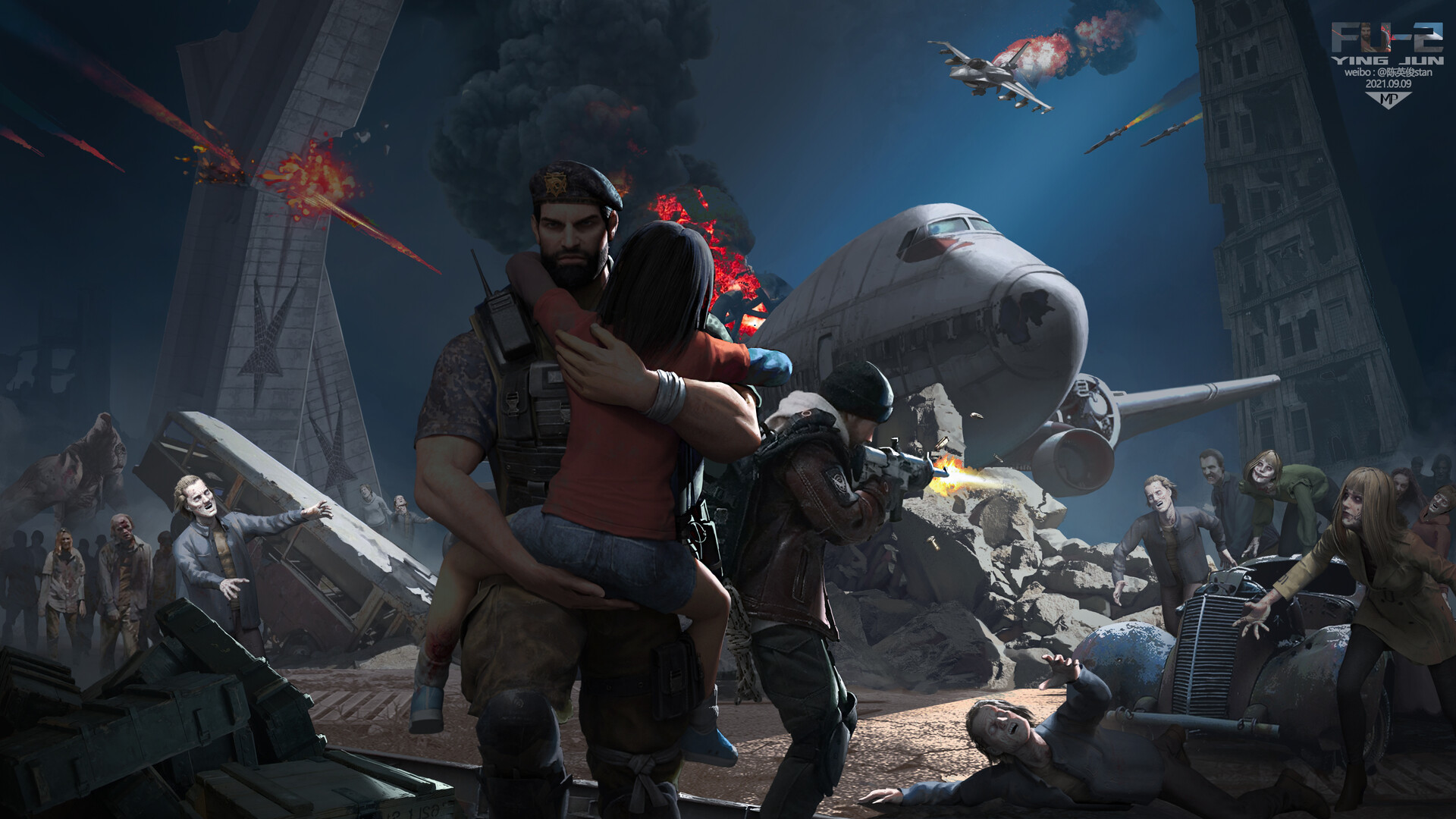 ArtStation - Zombies and escape；Drawing test