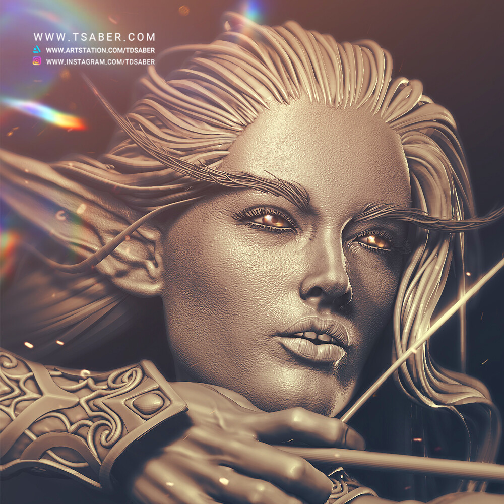 Taregh Saber - Elf Archer Zbrush Sculpture