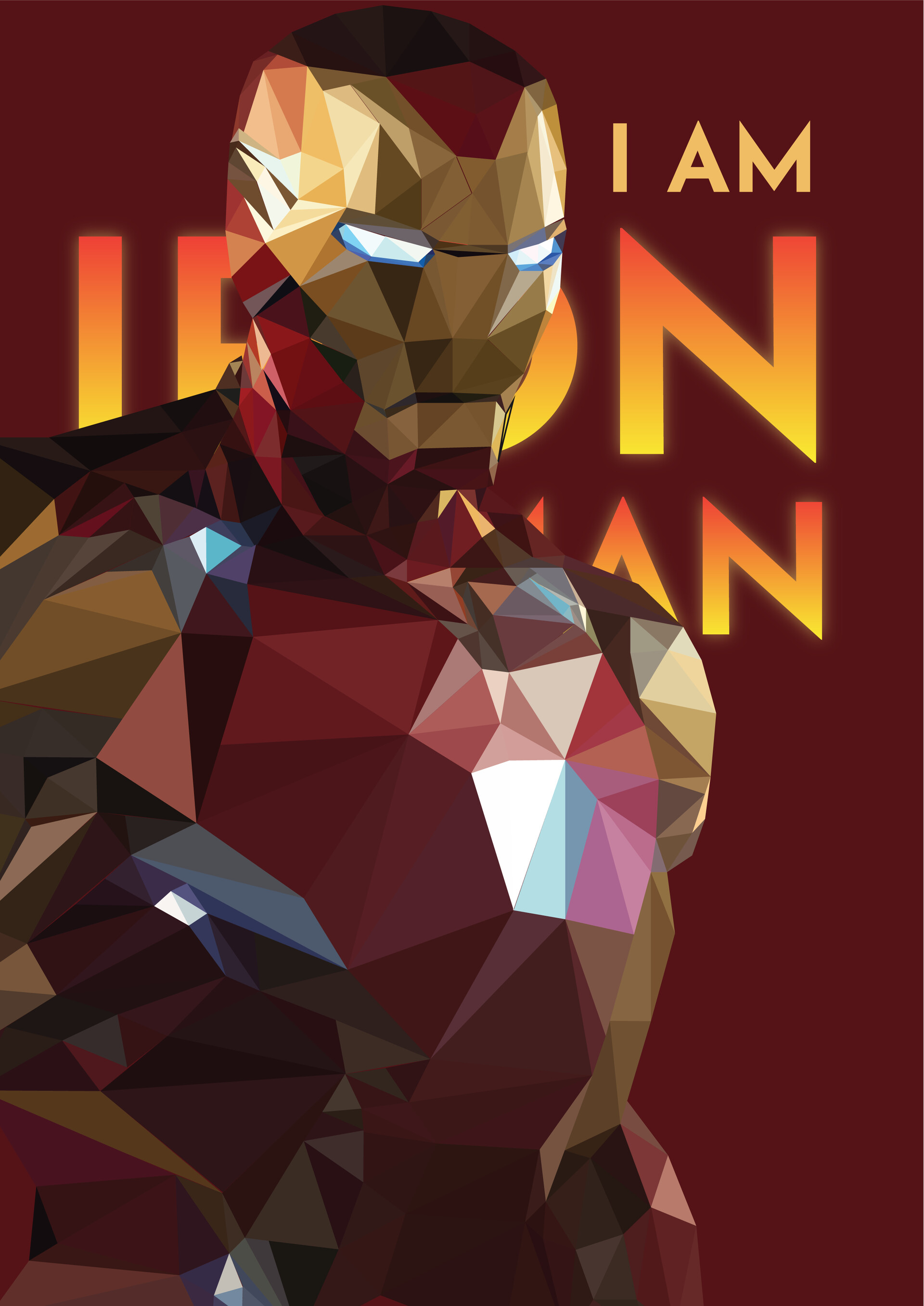 ArtStation - IRON MAN low poly artwork made in Illustrator