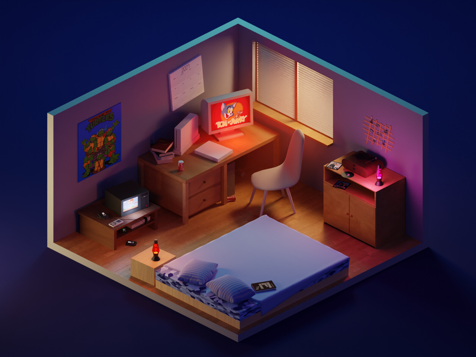 ArtStation - Retro chilly room