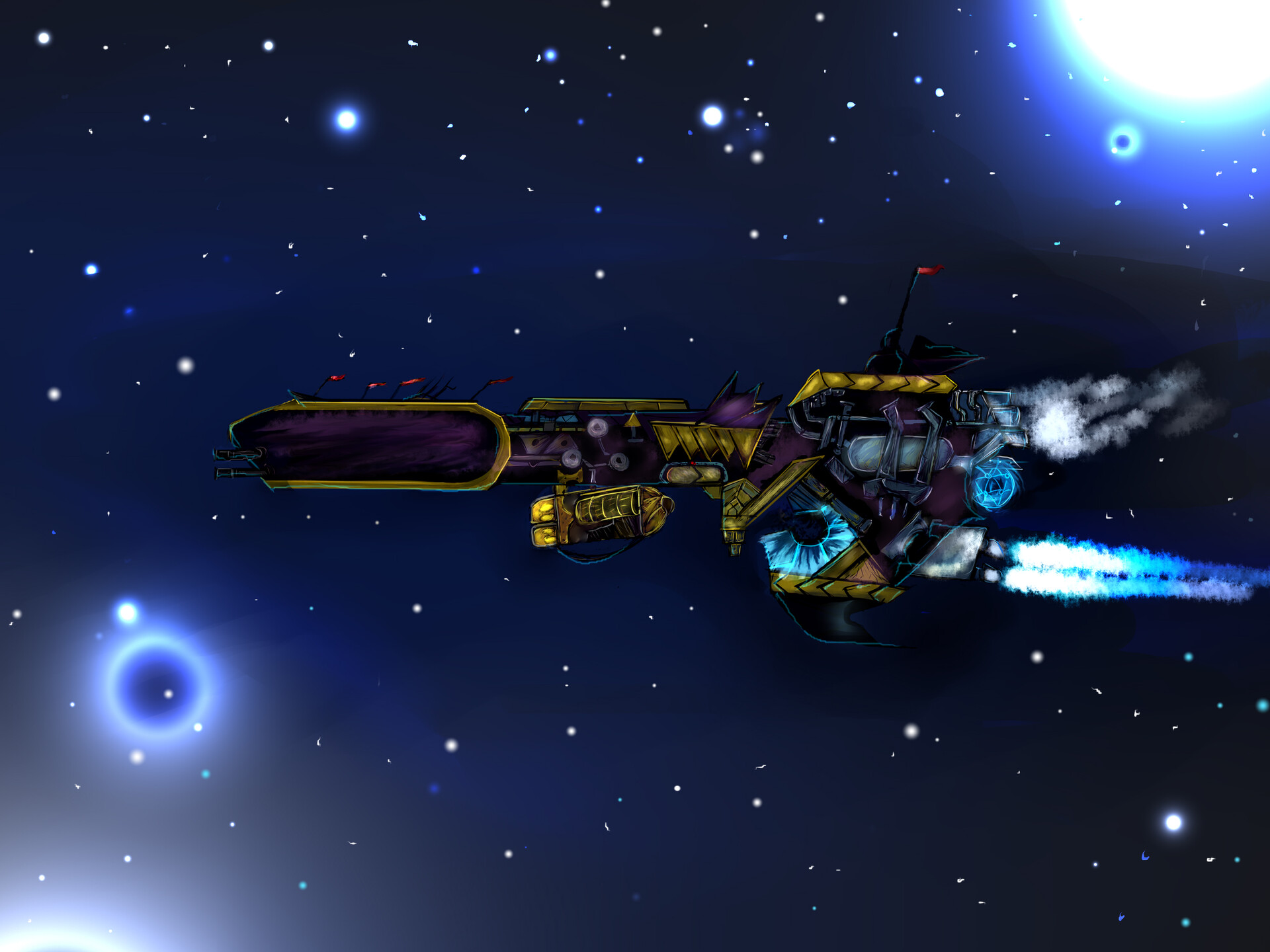 ArtStation - custom Warhammer ship