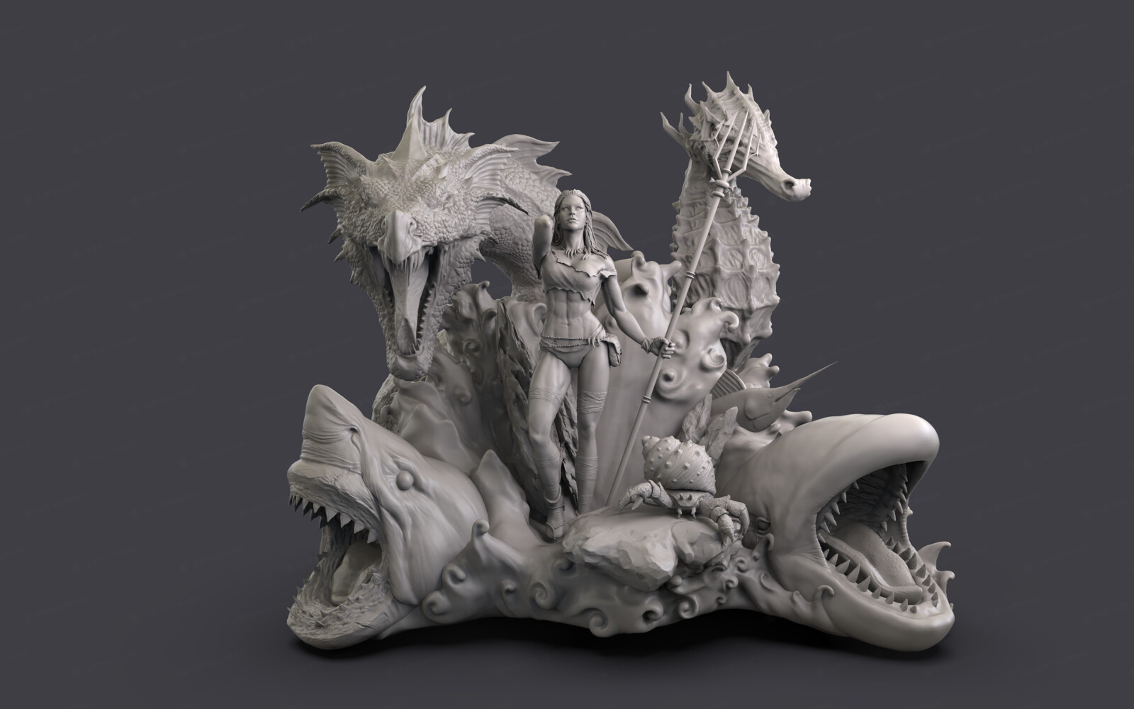 巧课力 CGmomo - 郑童-ZB雕刻-临摹作品《海女》