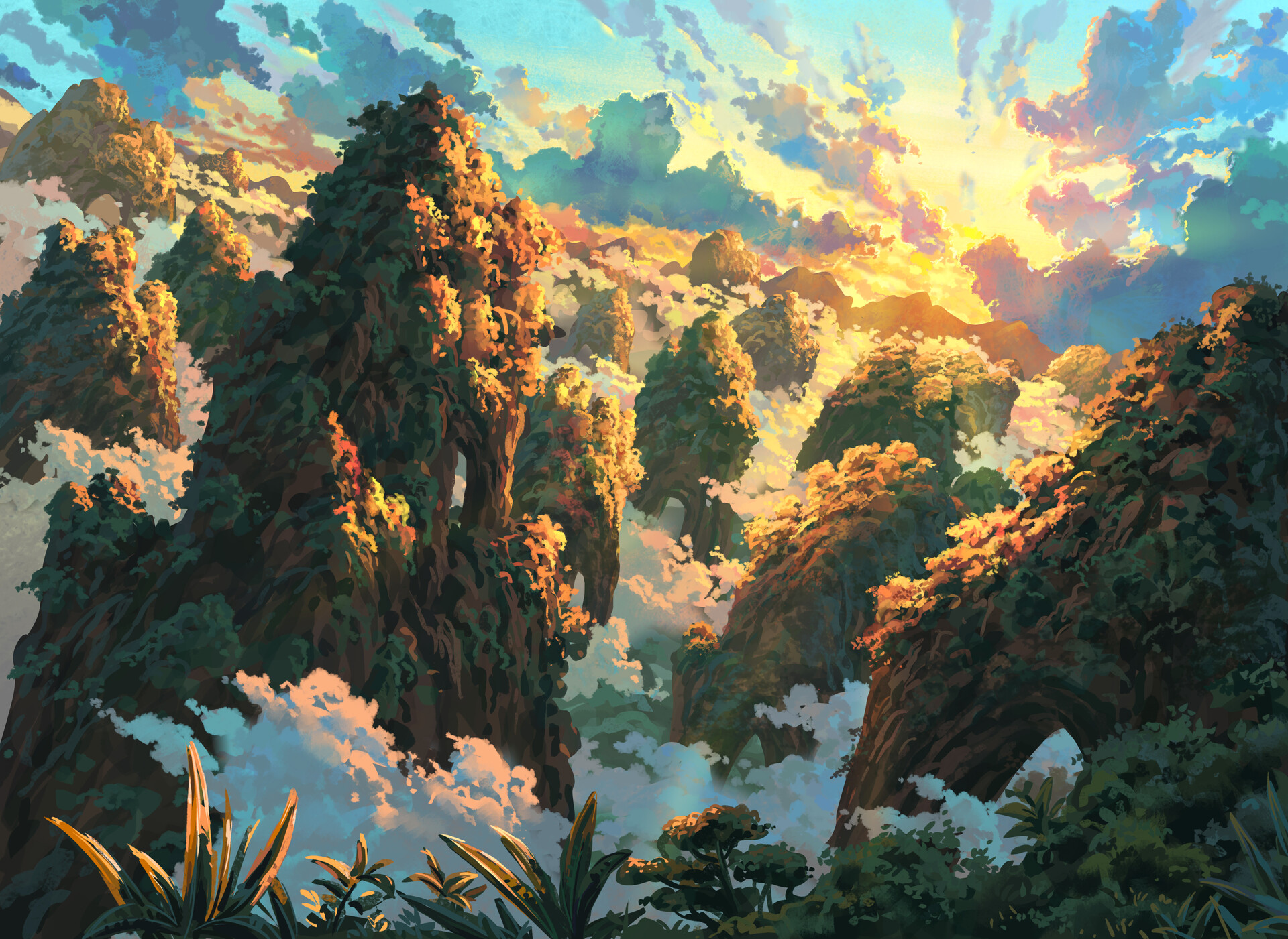 ArtStation - Magic x Ghibli / Basic Lands : Forest